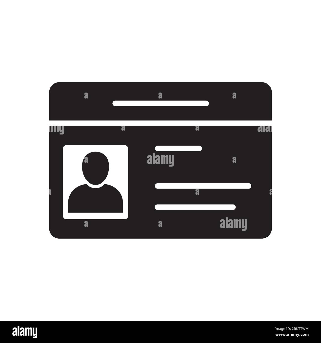 ID card icon. driver license, staff identification card symbol for ...