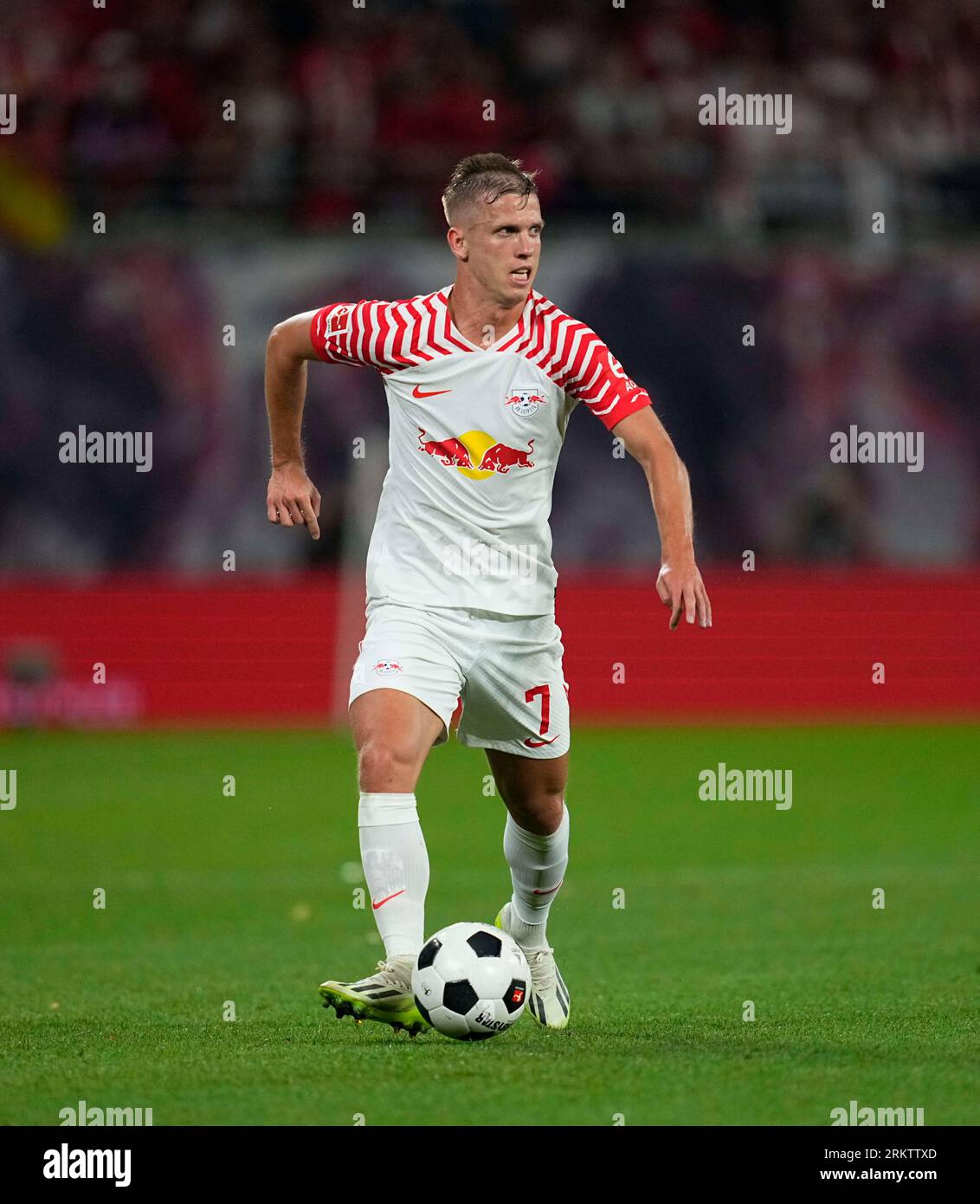 August 26 2023: Dani Olmo (RB Leipzig) controls the ball during a 1 ...