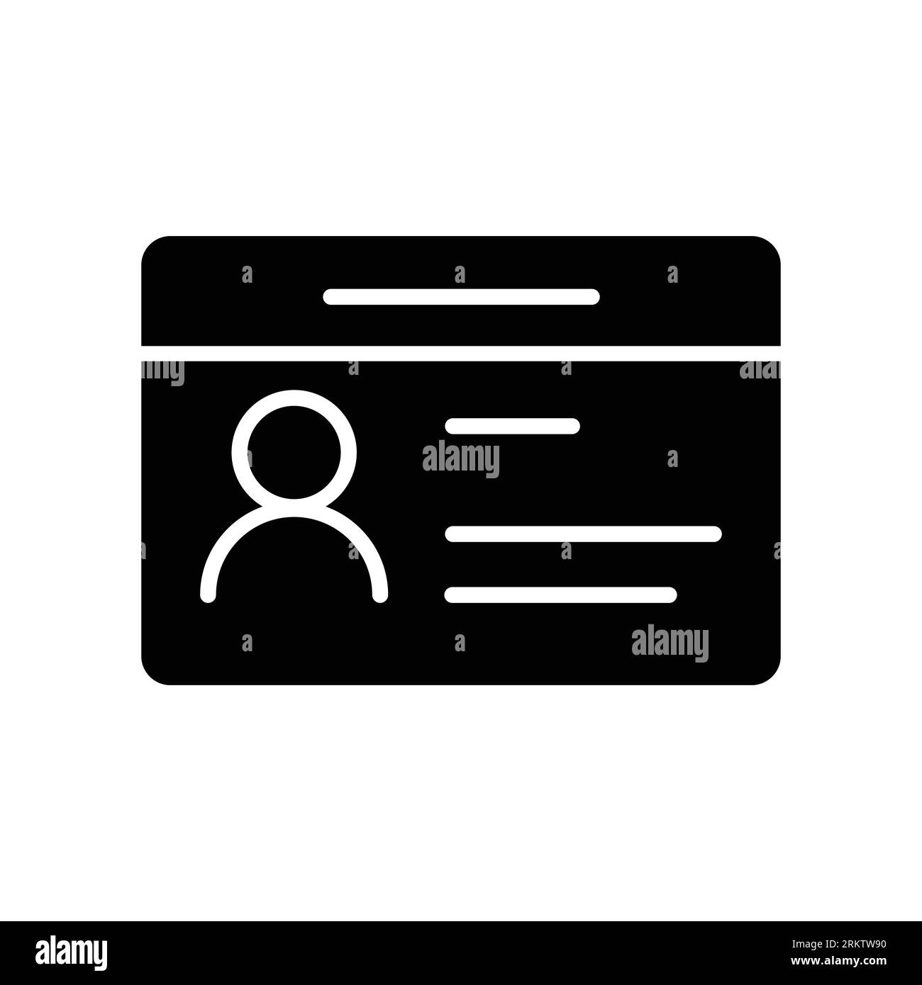 ID card icon. driver license, staff identification card symbol for ...