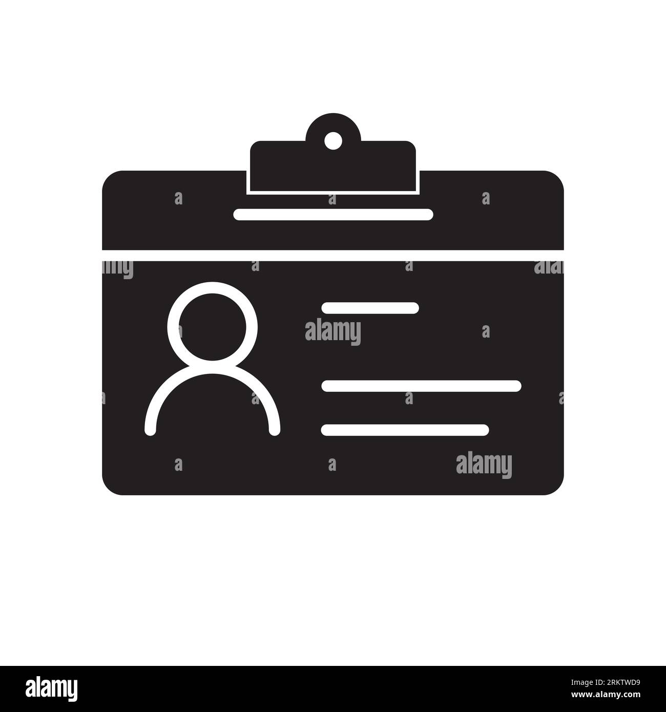 ID card icon. driver license, staff identification card symbol for ...