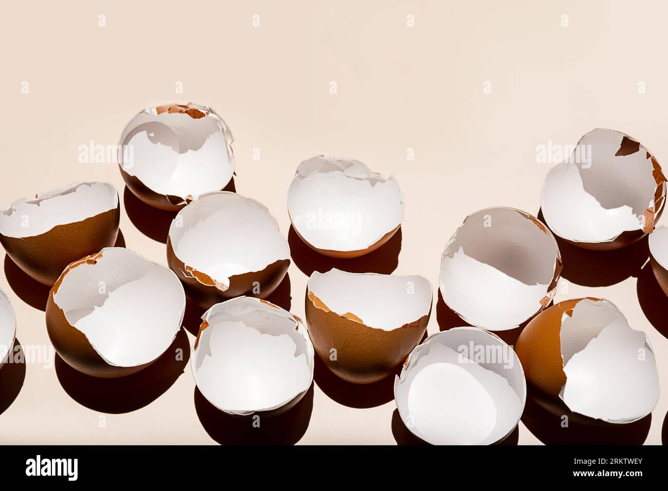 Cracked egg shell layout. Eco friendly concepts Stock Photo - Alamy