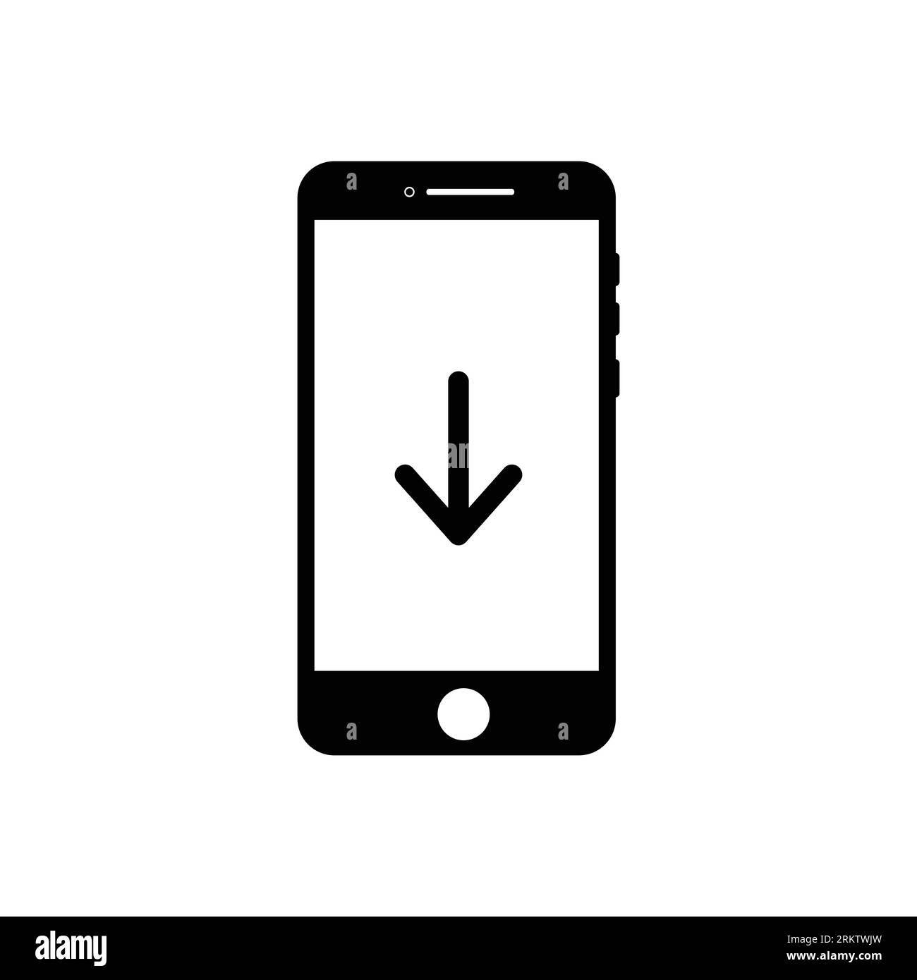 Download smartphone icon in black flat design on white background, File ...