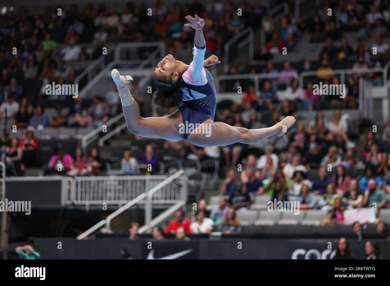 August 25, 2023: Skye Blakely of WOGA competes on the floor exercise ...