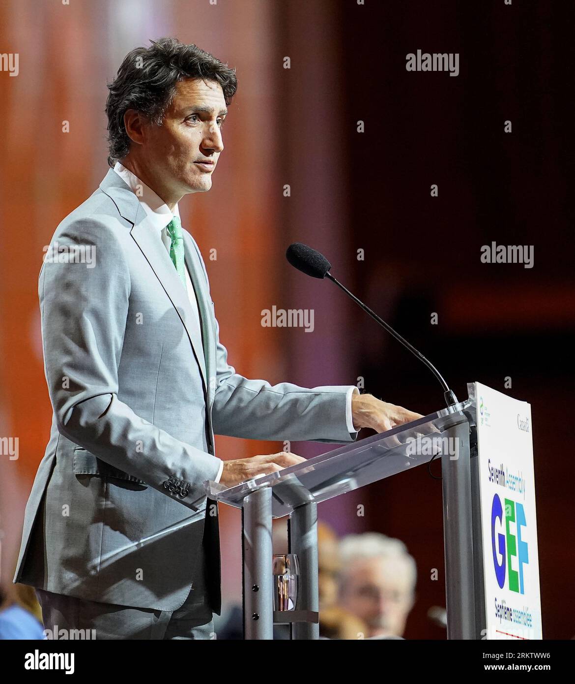 Prime Minister Justin Trudeau speaks at the Global Environment Facility ...