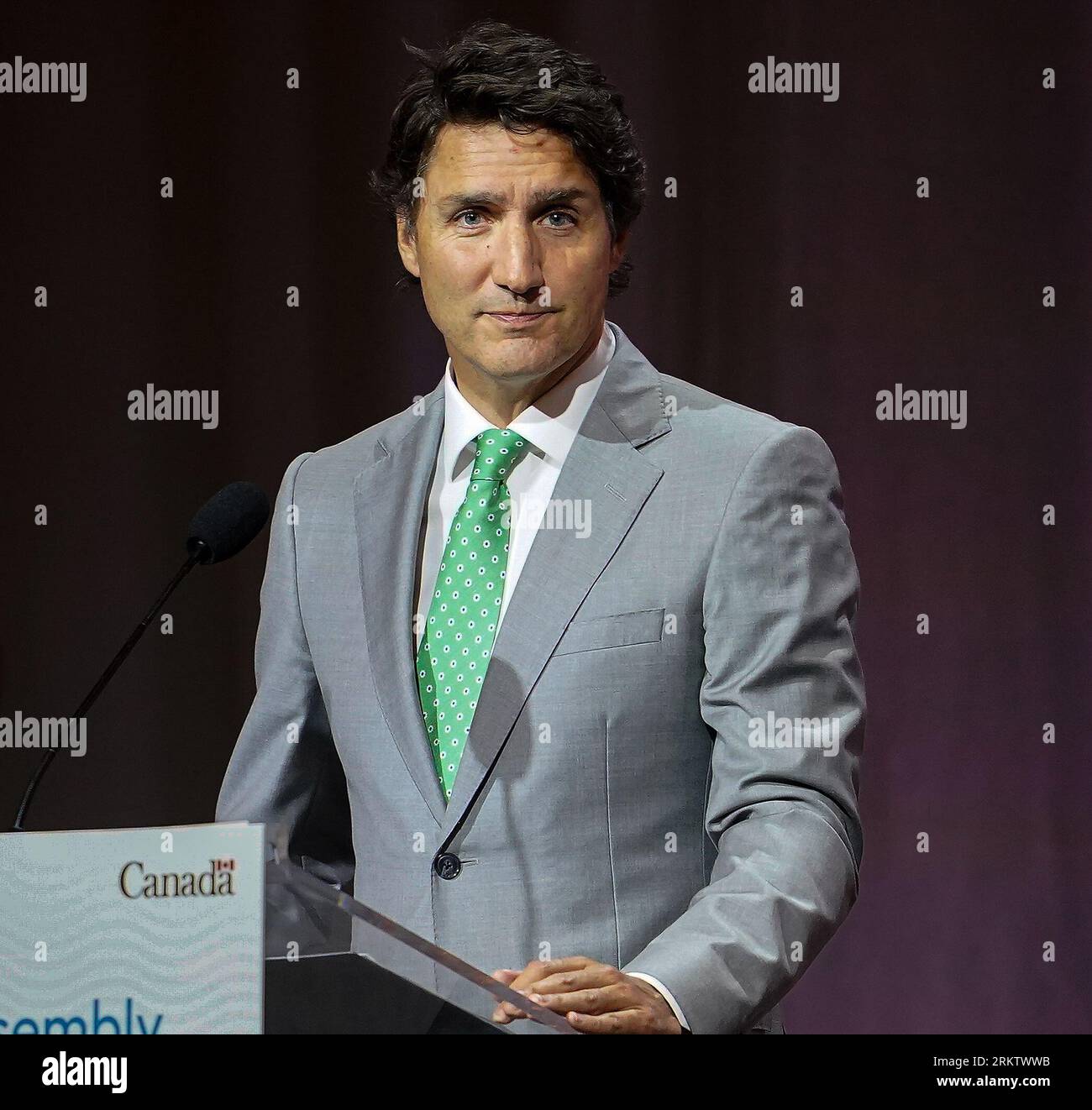 Prime Minister Justin Trudeau speaks at the Global Environment Facility ...