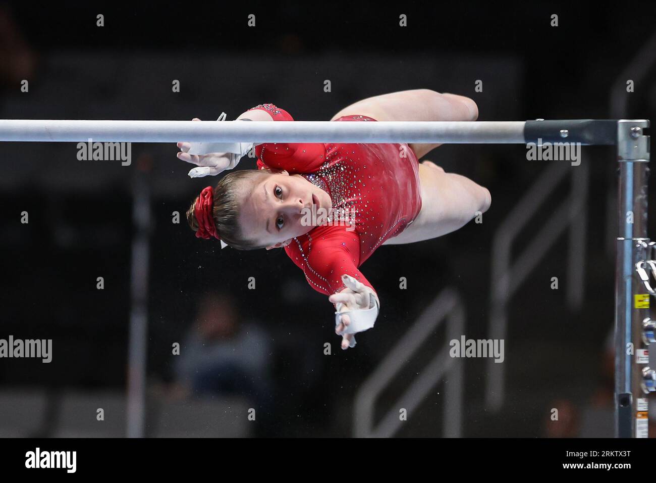 August 25, 2023: Nola Matthews competes on the uneven bars during Woman ...