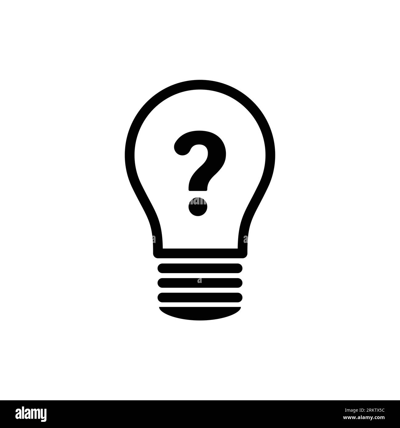 bulb lamp with question mark inside - hint symbol icon vector Stock ...