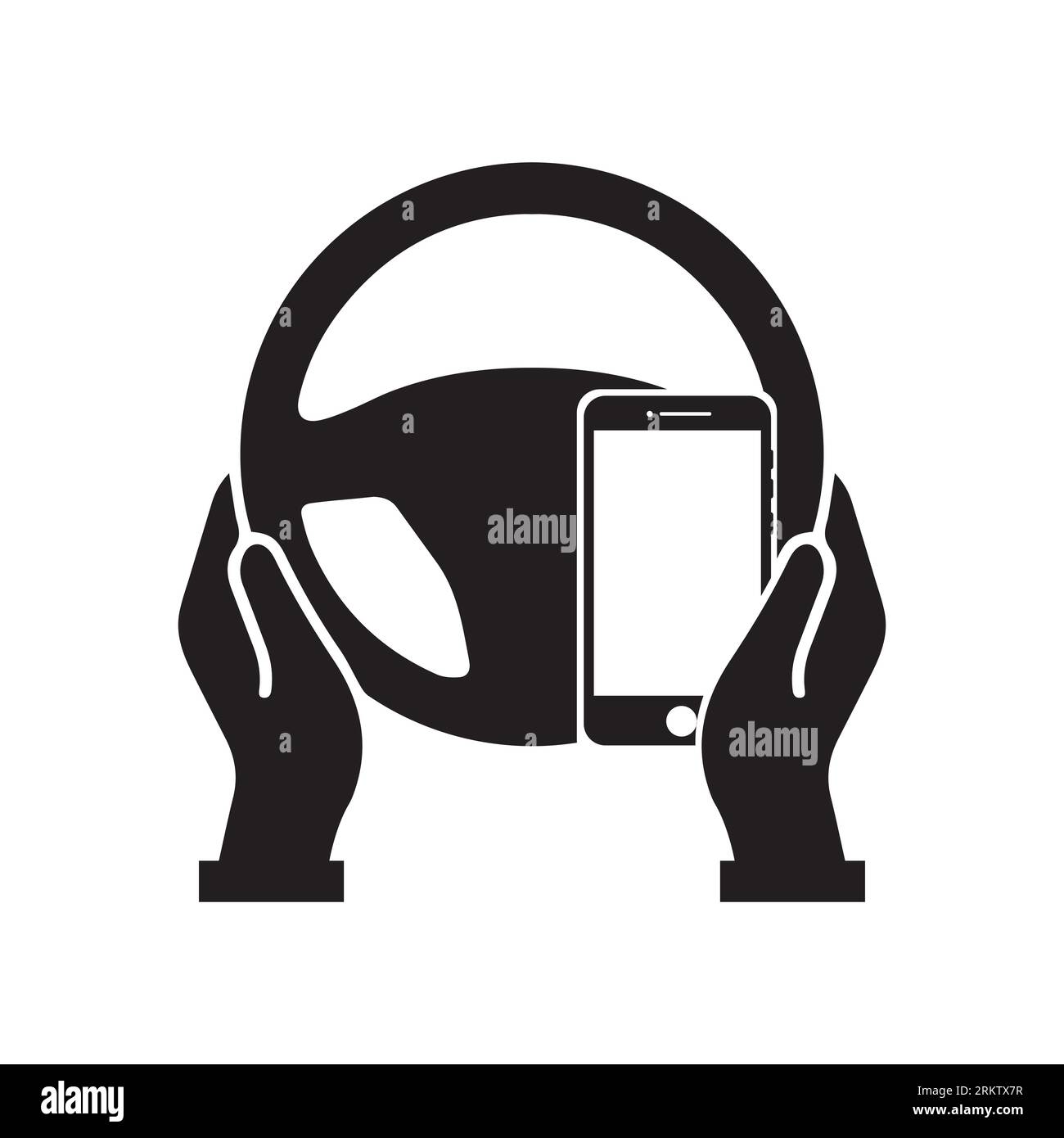 Steering wheel icon. Hands on steering wheel. Driver. Driving car. Test ...