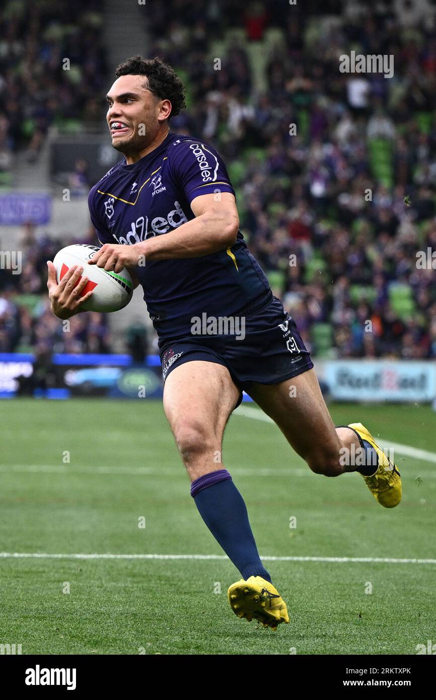 Melbourne, Australia. 26th Aug, 2023. Xavier Coates of the Storm ...