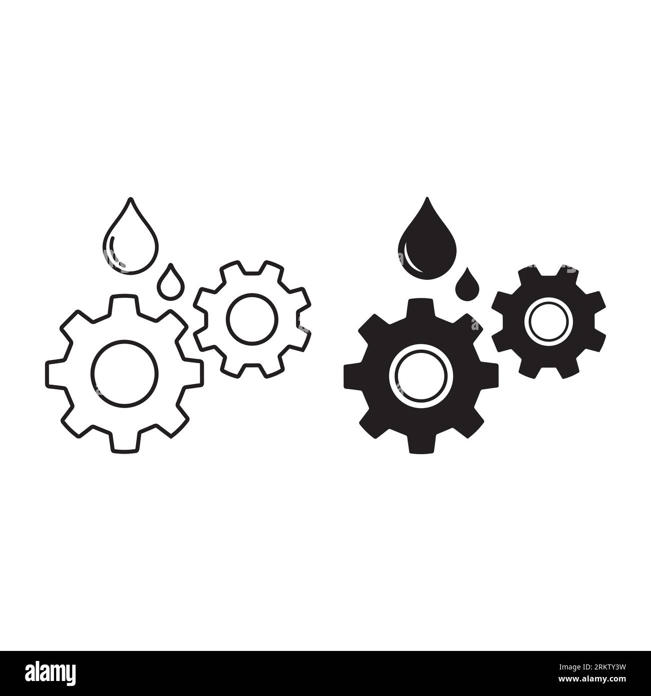 Oil and gear line and glyph icon. Automobile liquid vector illustration ...