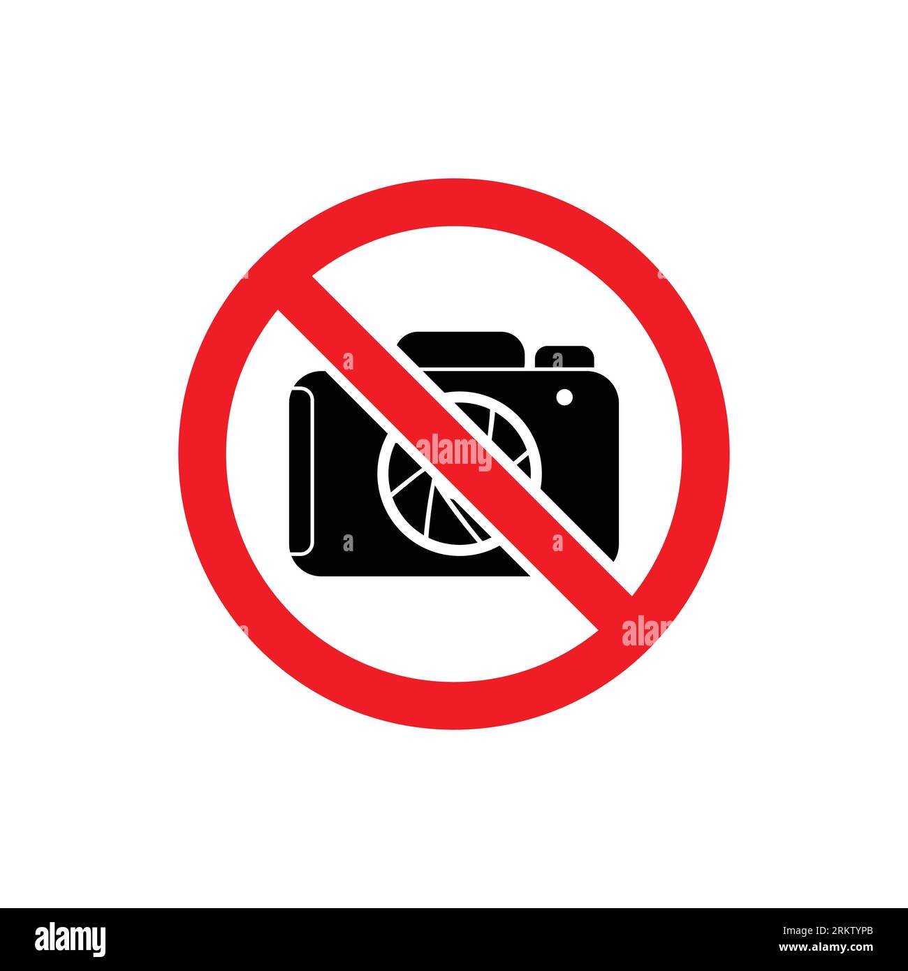 No photographing sign icon, vector illustration. Flat design style ...