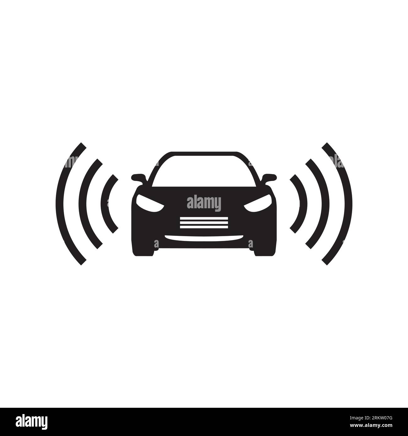 Smart car icon in black simple design on an isolated background. EPS 10 ...