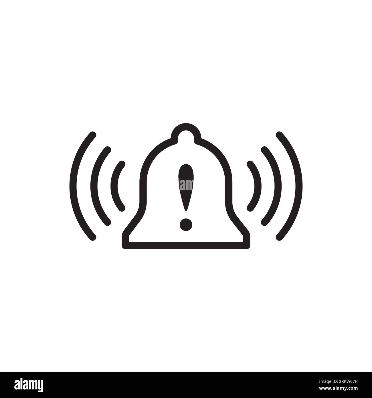 Simple bell line icon. Stroke pictogram. Vector illustration isolated ...
