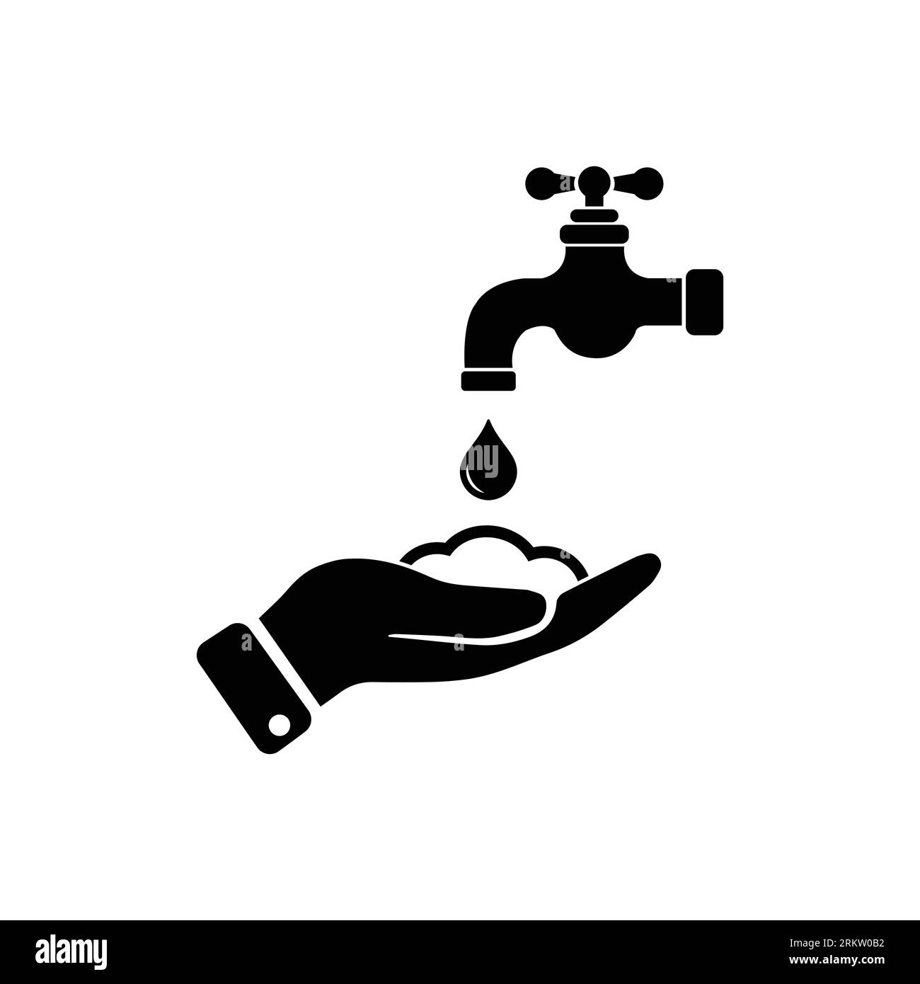 Hand washing icon. Vector icon isolated on white background Stock ...