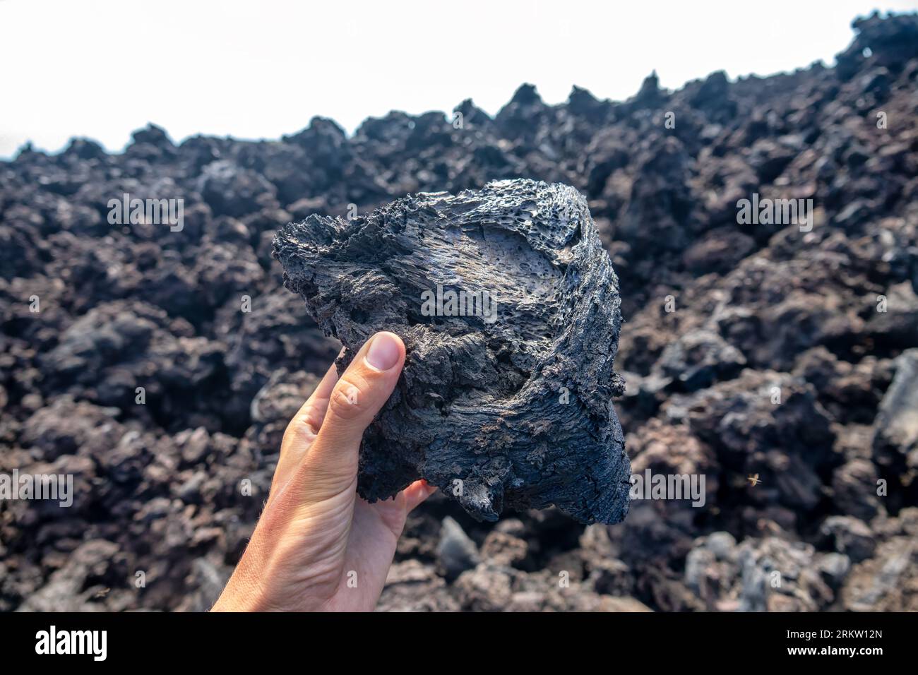 A variety of forms of basalt solidified lava (clinker, block-lava ...