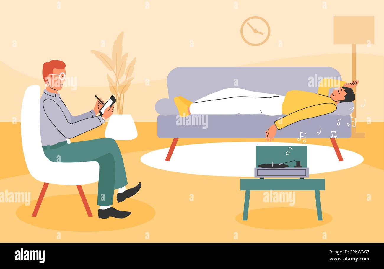 Art therapy background with recovery process symbols flat vector ...