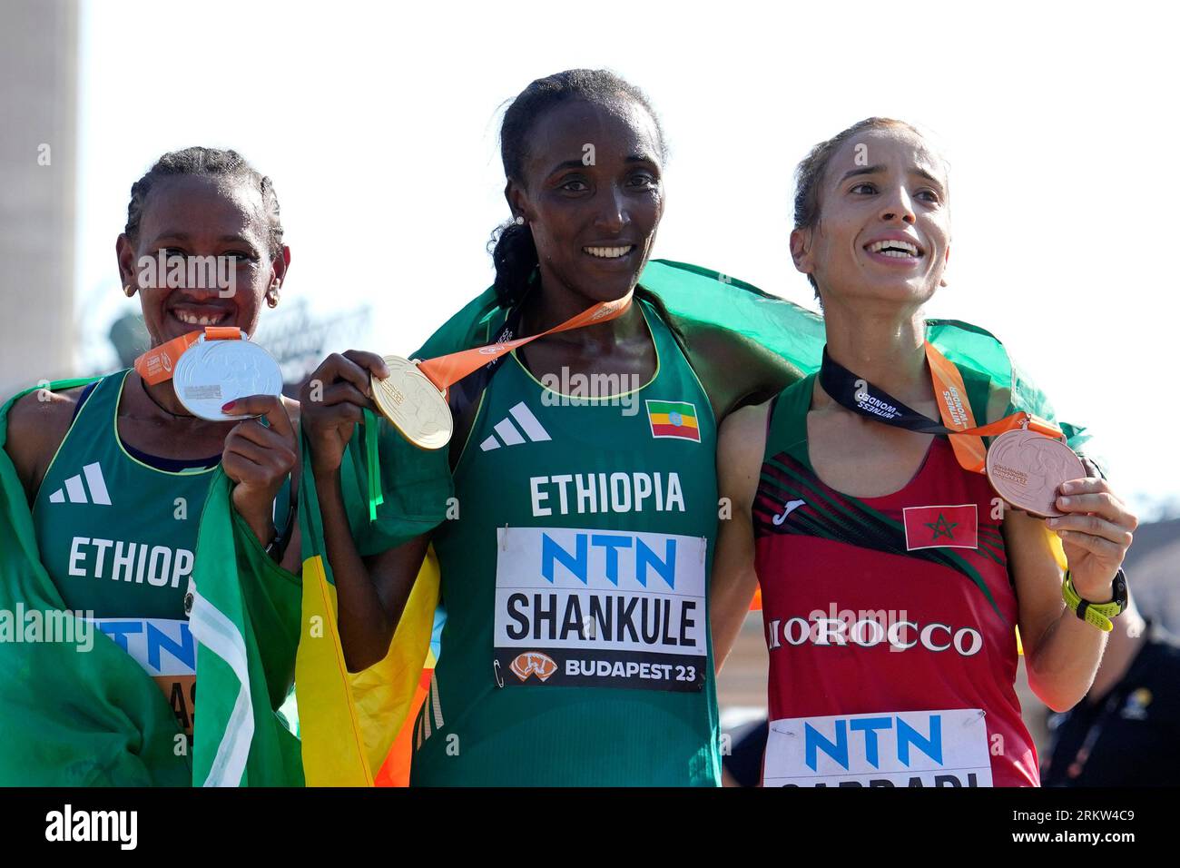 Women's marathon gold medalist Amane Beriso Shankule, of Ethiopia ...