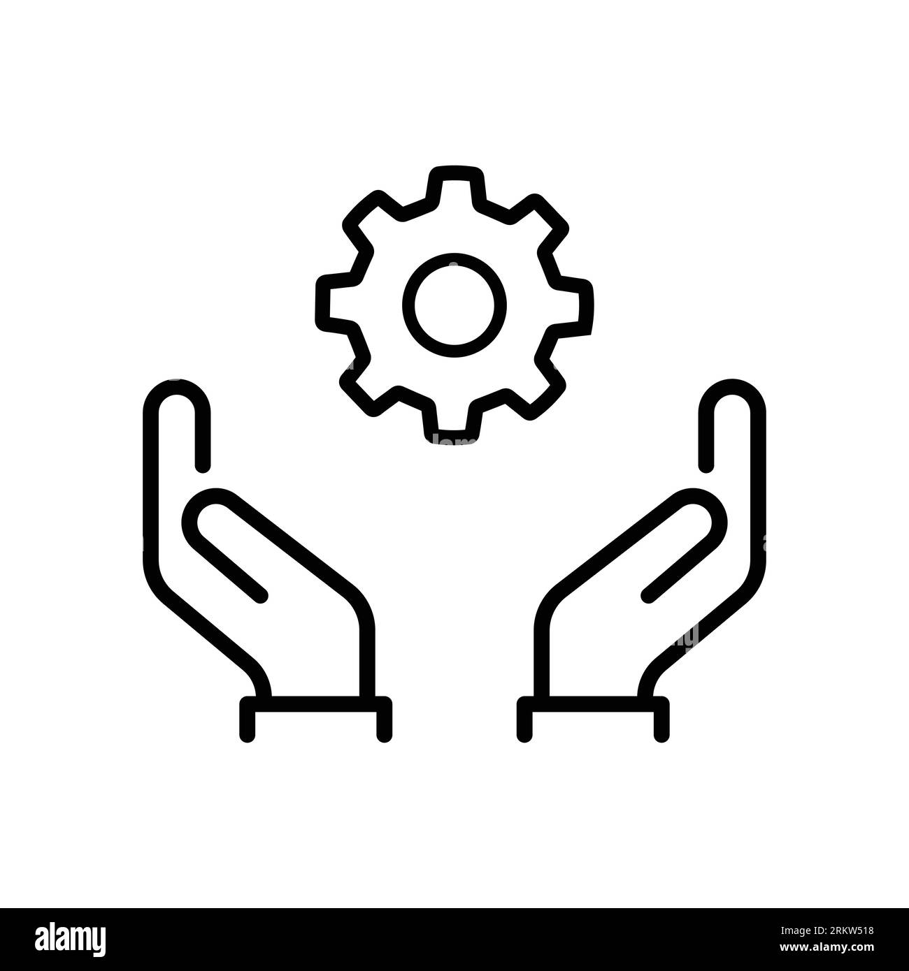 Skill ability icon. Skilled employee. Gear and hand symbol of talents ...