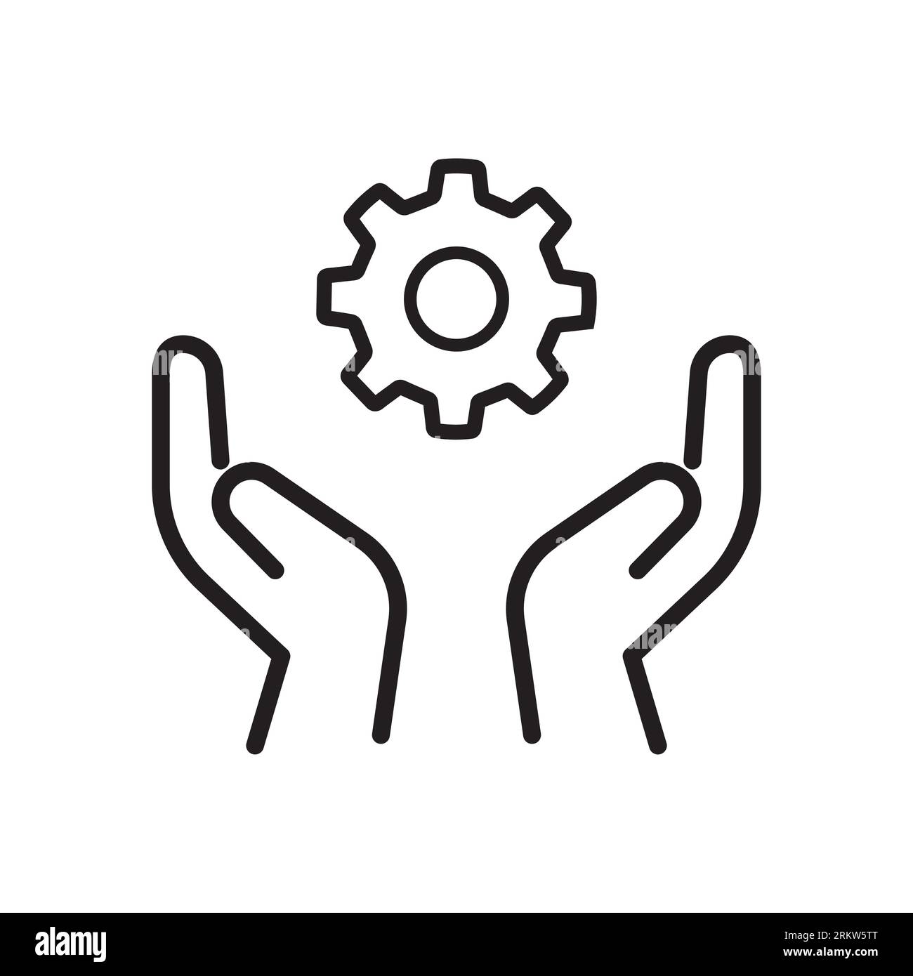 Skill ability icon. Skilled employee. Gear and hand symbol of talents ...
