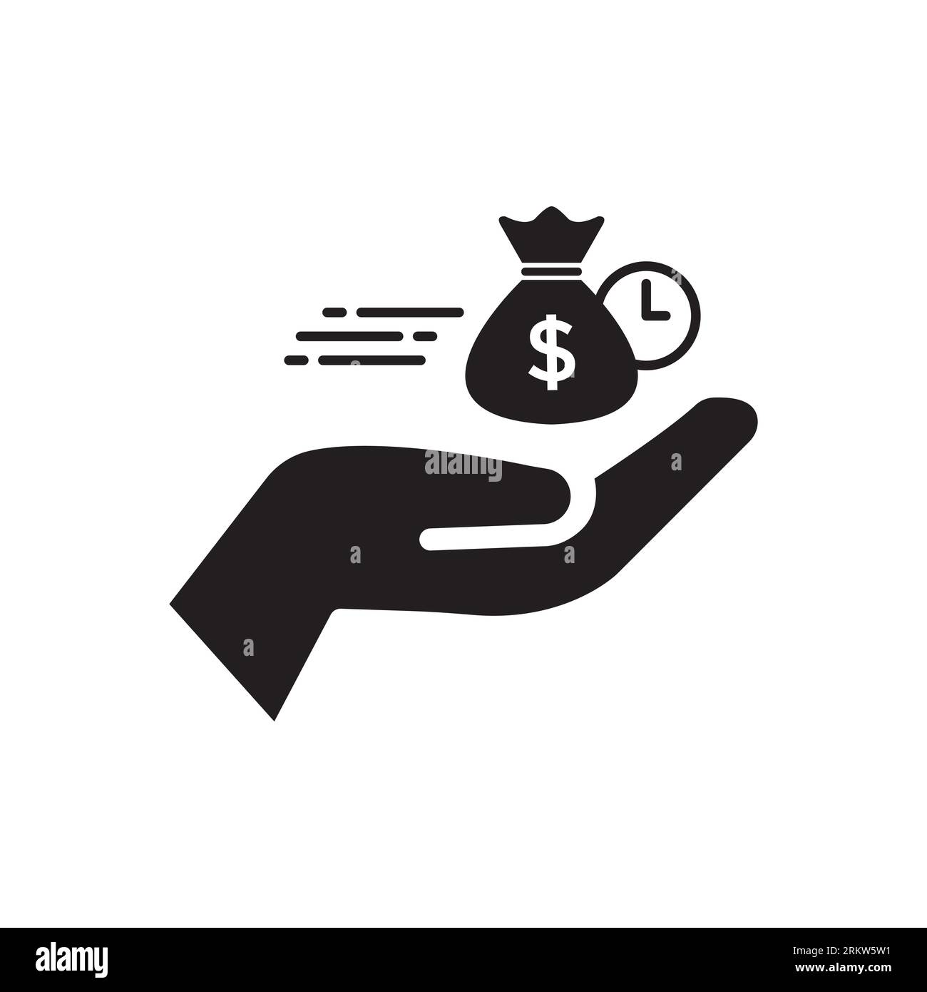 easy instant credit, loan payment, fast money icon, finance thin line ...