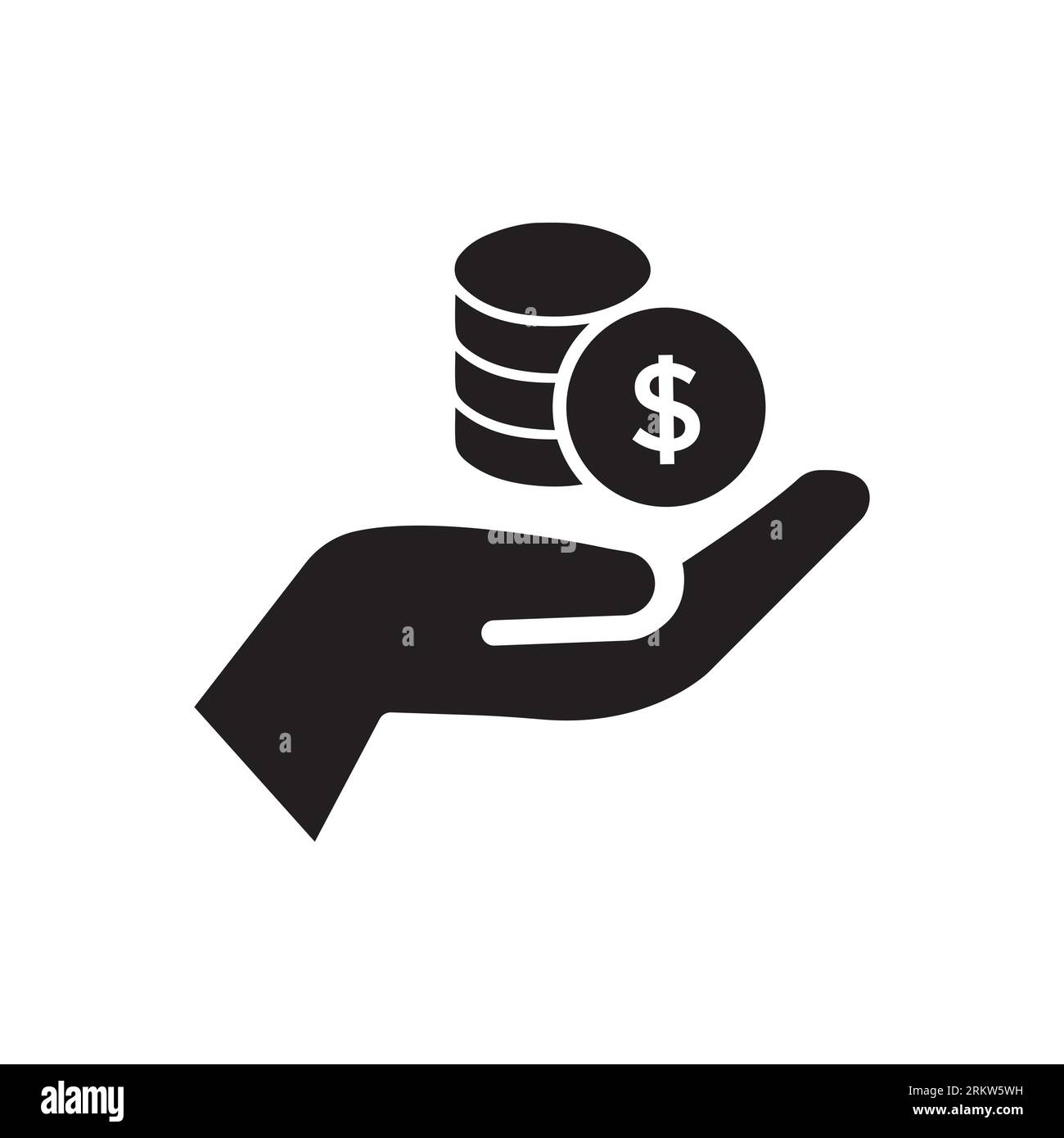 Money Icon Vector. Payment system. Coins Dollar cent on hand Sign ...