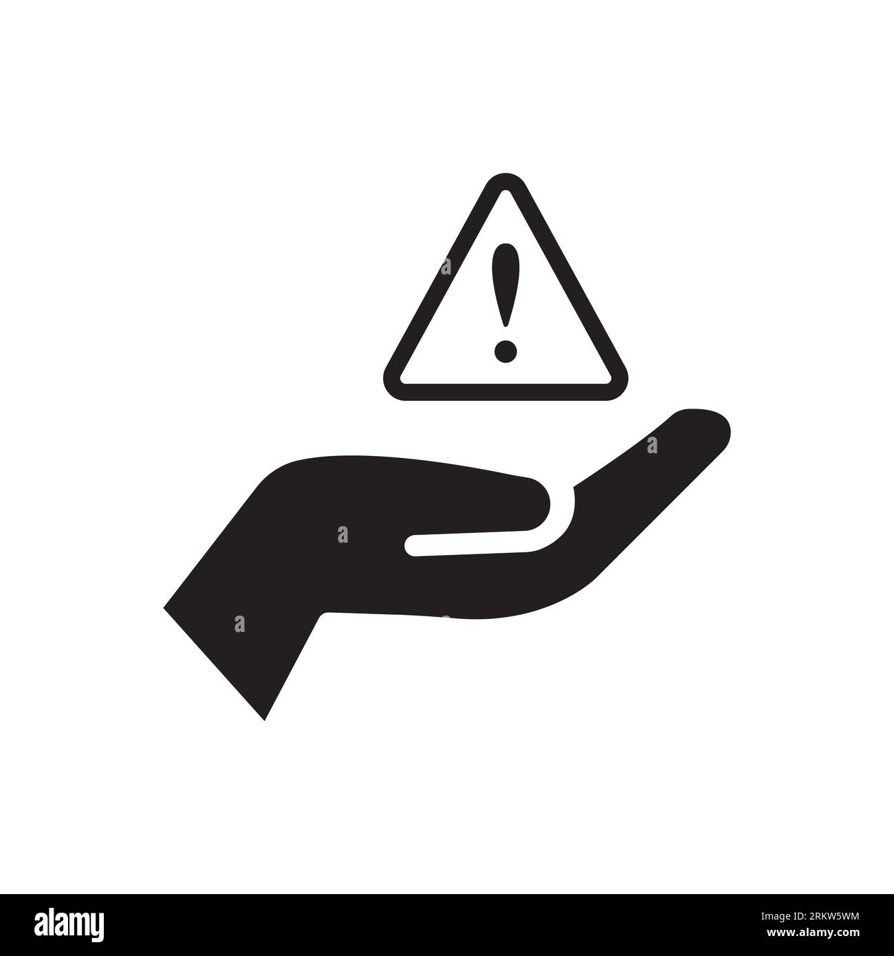 Warning exclamation triangle icon on Black and White Stock Photos ...