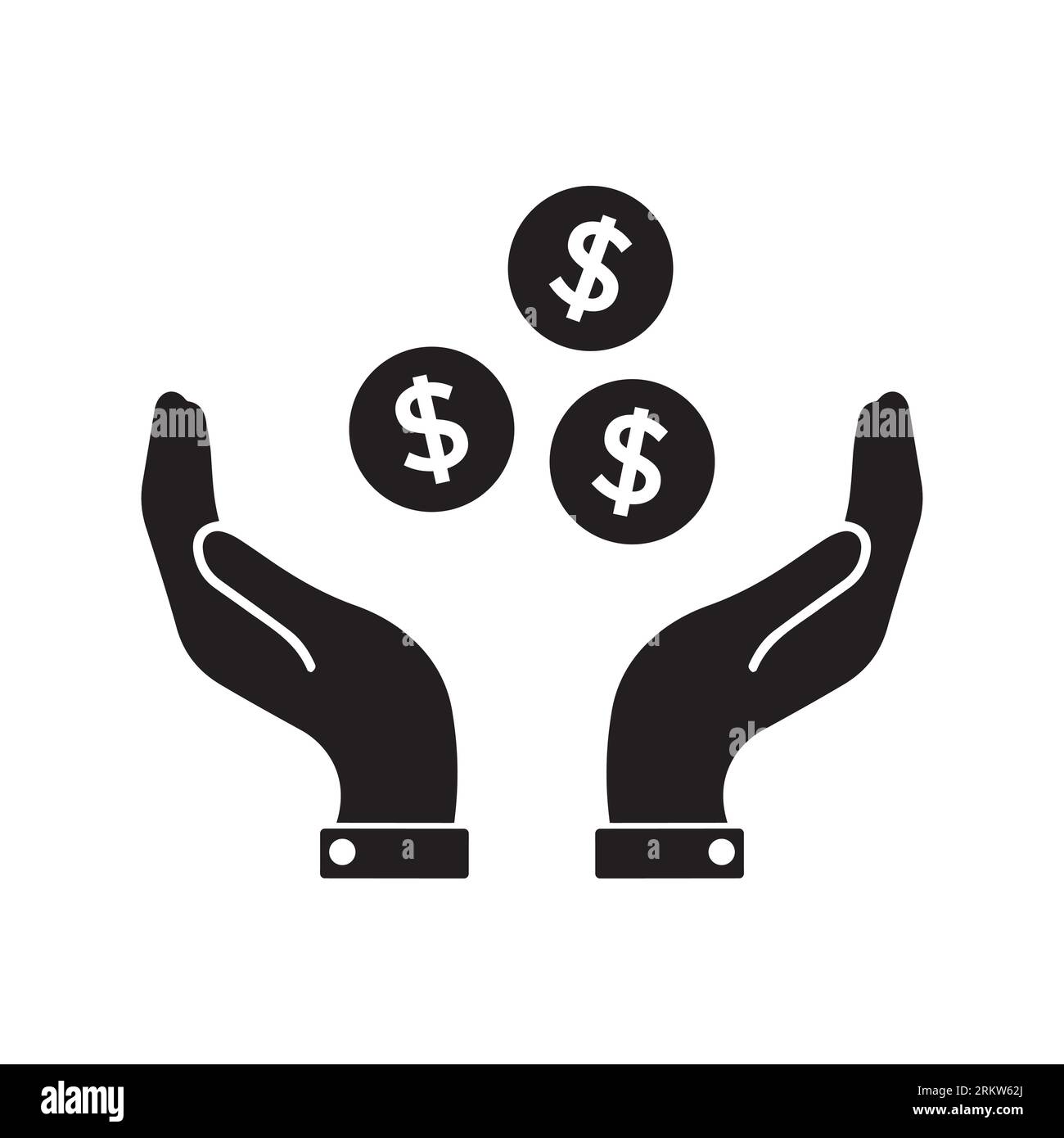 Money Icon Vector. Payment system. Coins Dollar cent on hand Sign ...