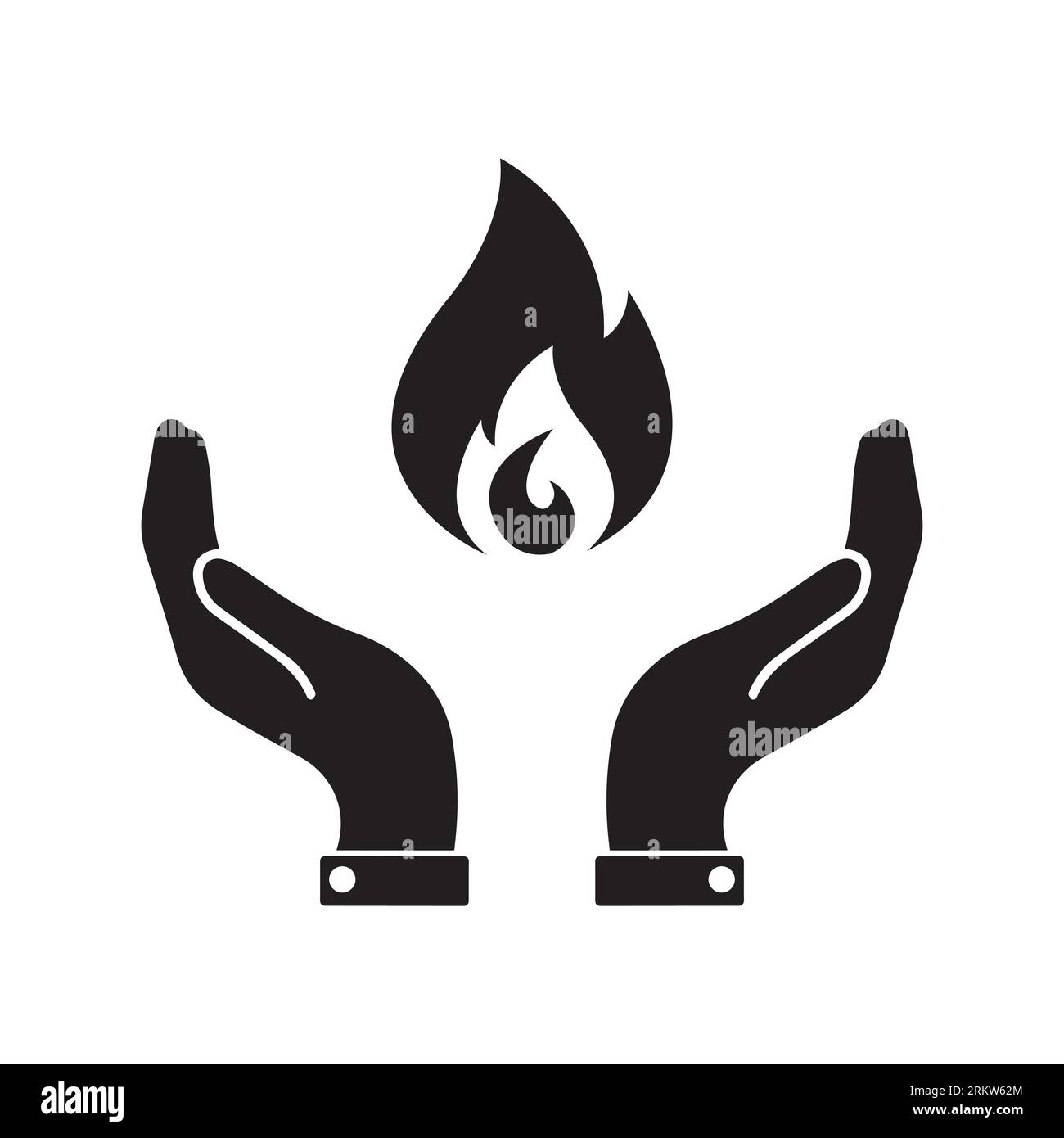 hand holding a fire icon, flat design best vector icon Stock Vector ...
