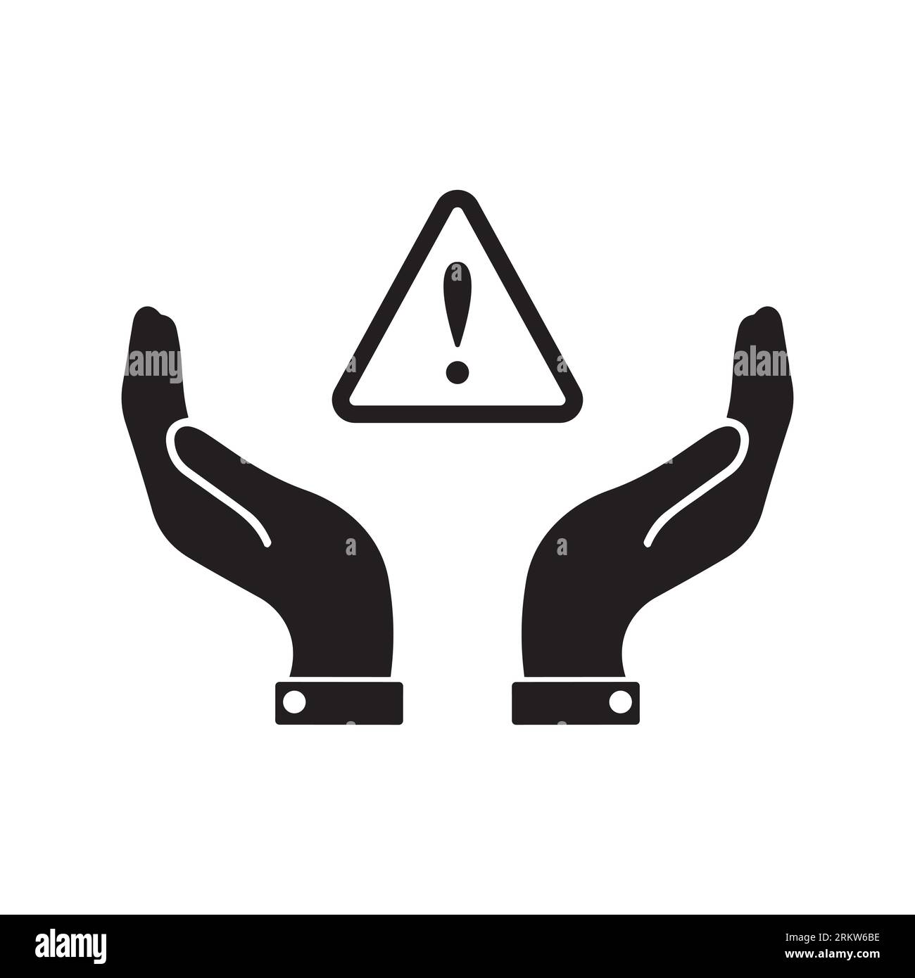 Warning exclamation triangle icon on Black and White Stock Photos ...