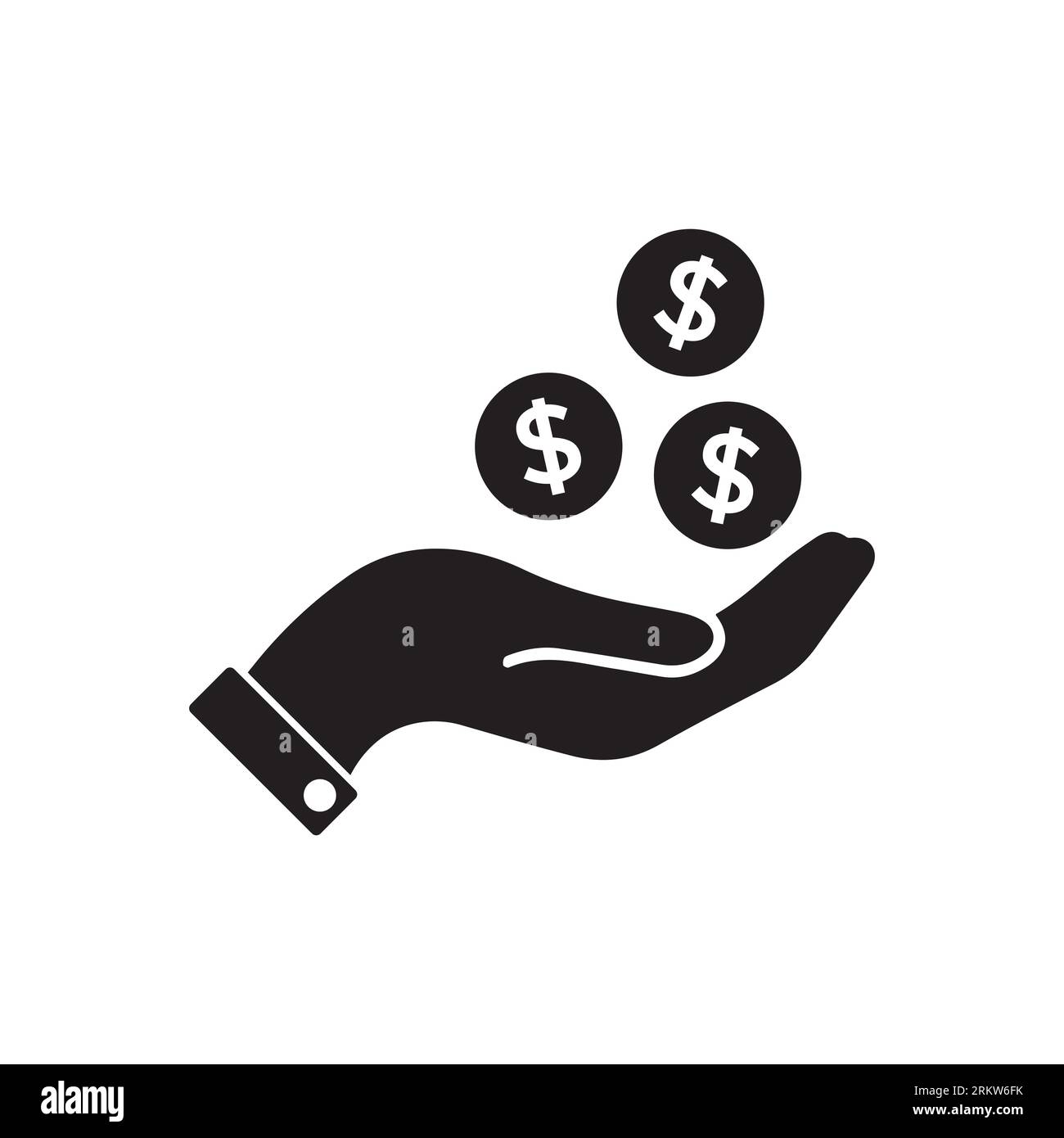 Money Icon Vector. Payment system. Coins Dollar cent on hand Sign ...