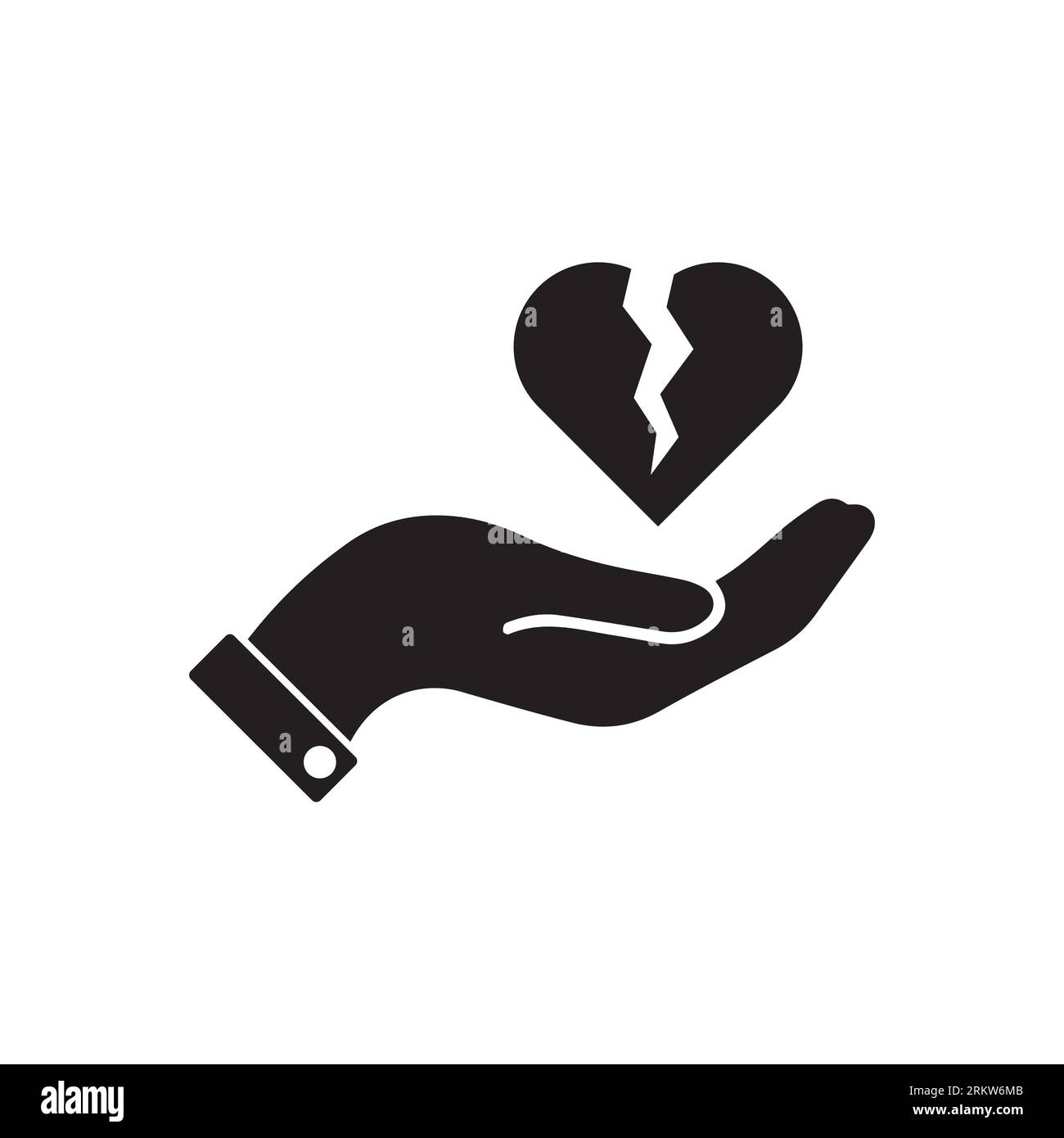 Broken heart icon. Vector icon isolated on white background Stock ...