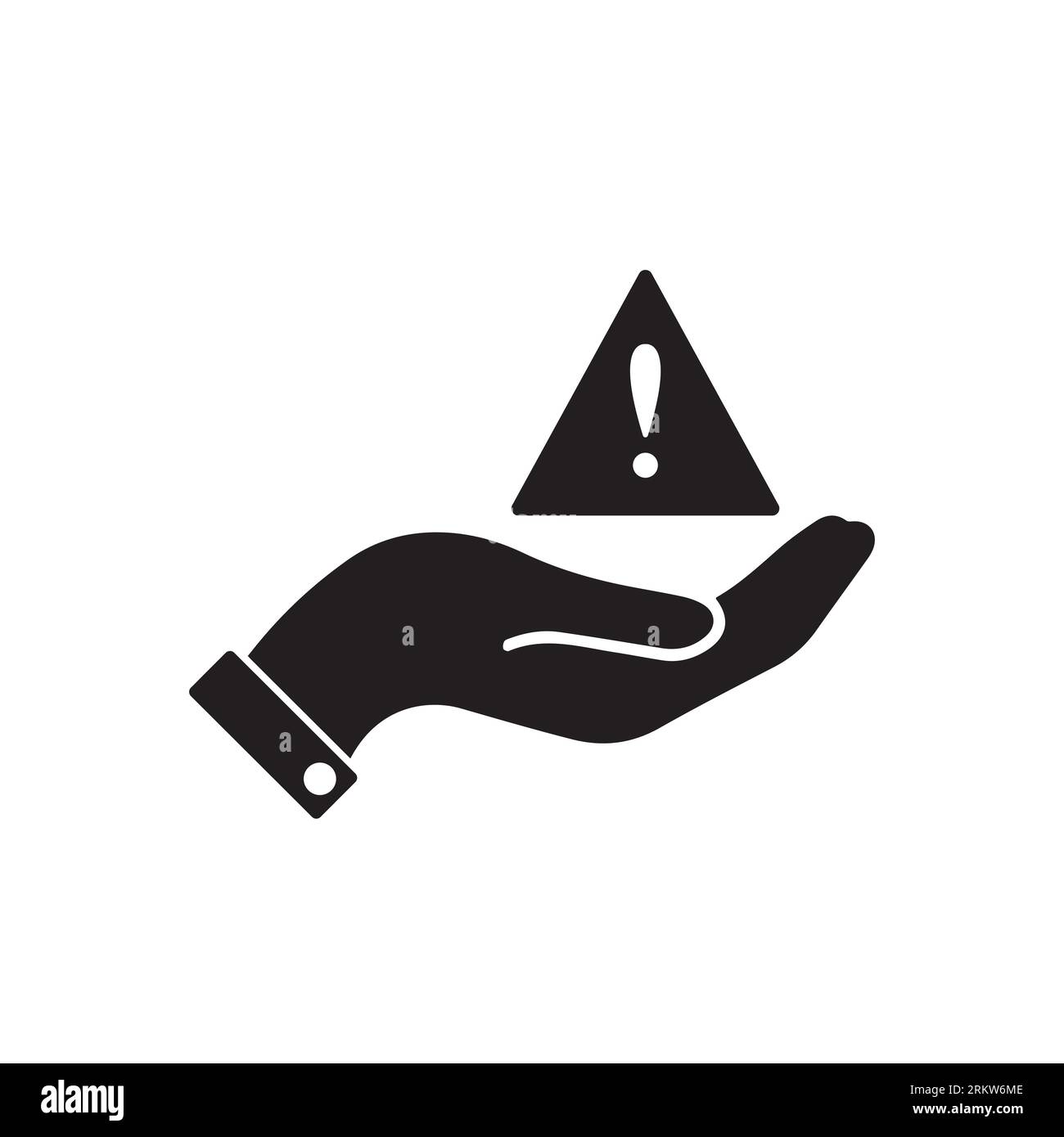 Warning exclamation triangle icon on Black and White Stock Photos ...