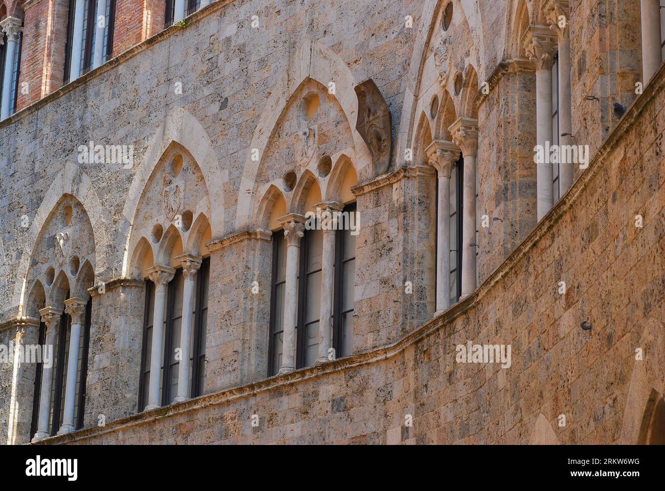 Siena - the facade of the Palazzo Chigi-Saracini. Tuscany Italy Stock ...