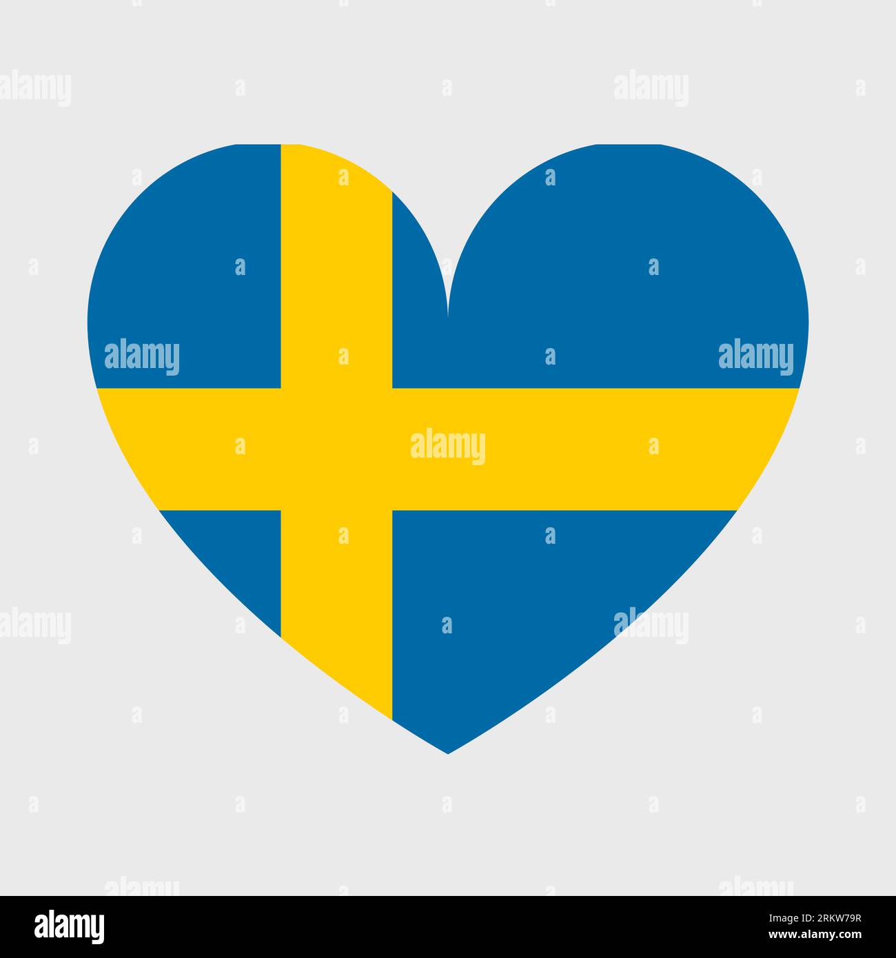 Sweden flag vector icons set of illustrations in the shape of heart ...