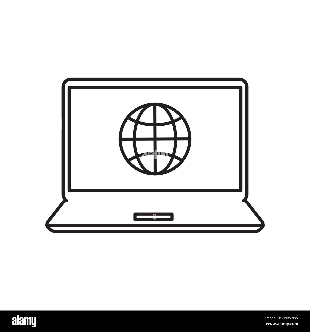 Laptop chat icon simple Black and White Stock Photos & Images - Alamy