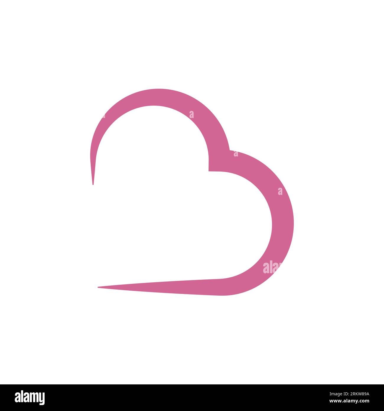 Letter B Initial Letter Pink Heart Shape Belly Icon Vector Logo ...