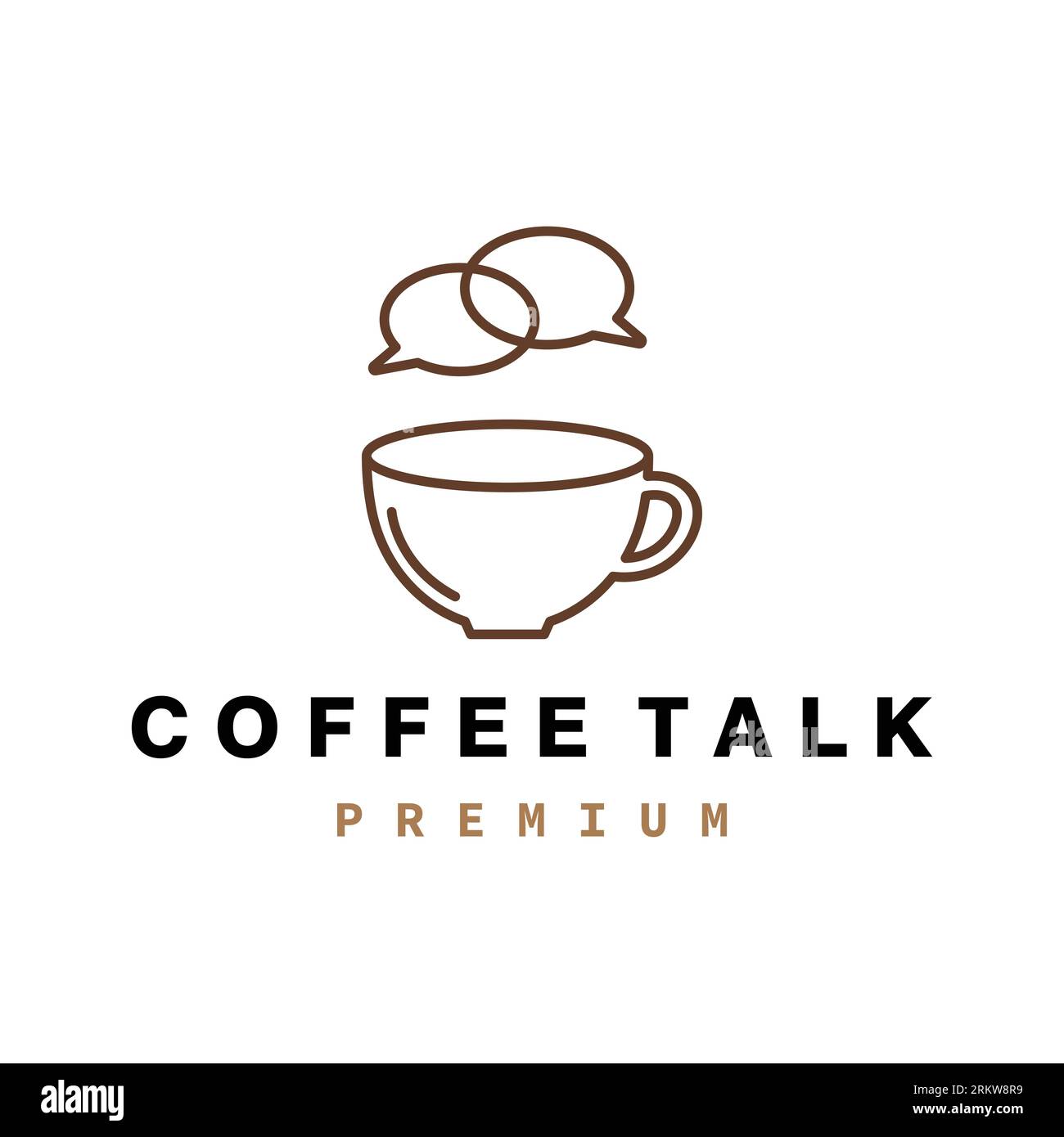 coffee talk chat cup logo vector icon illustration Stock Vector Image ...