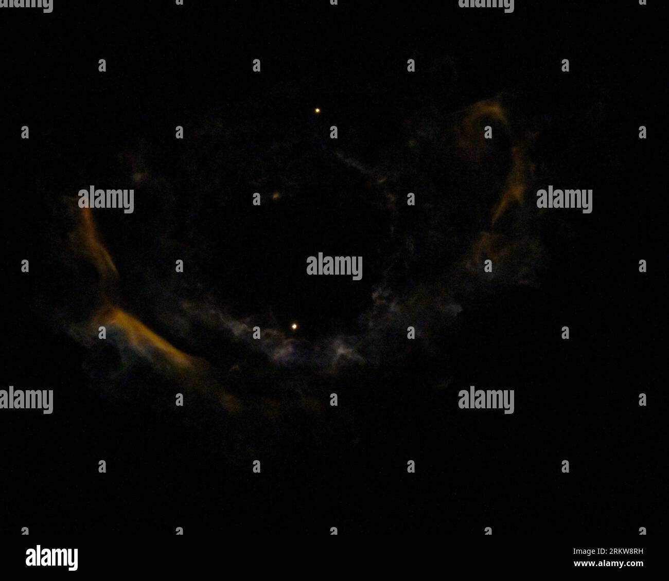 An exhaust plume expands at staging as the SpaceX Falcon 9 rocket ...