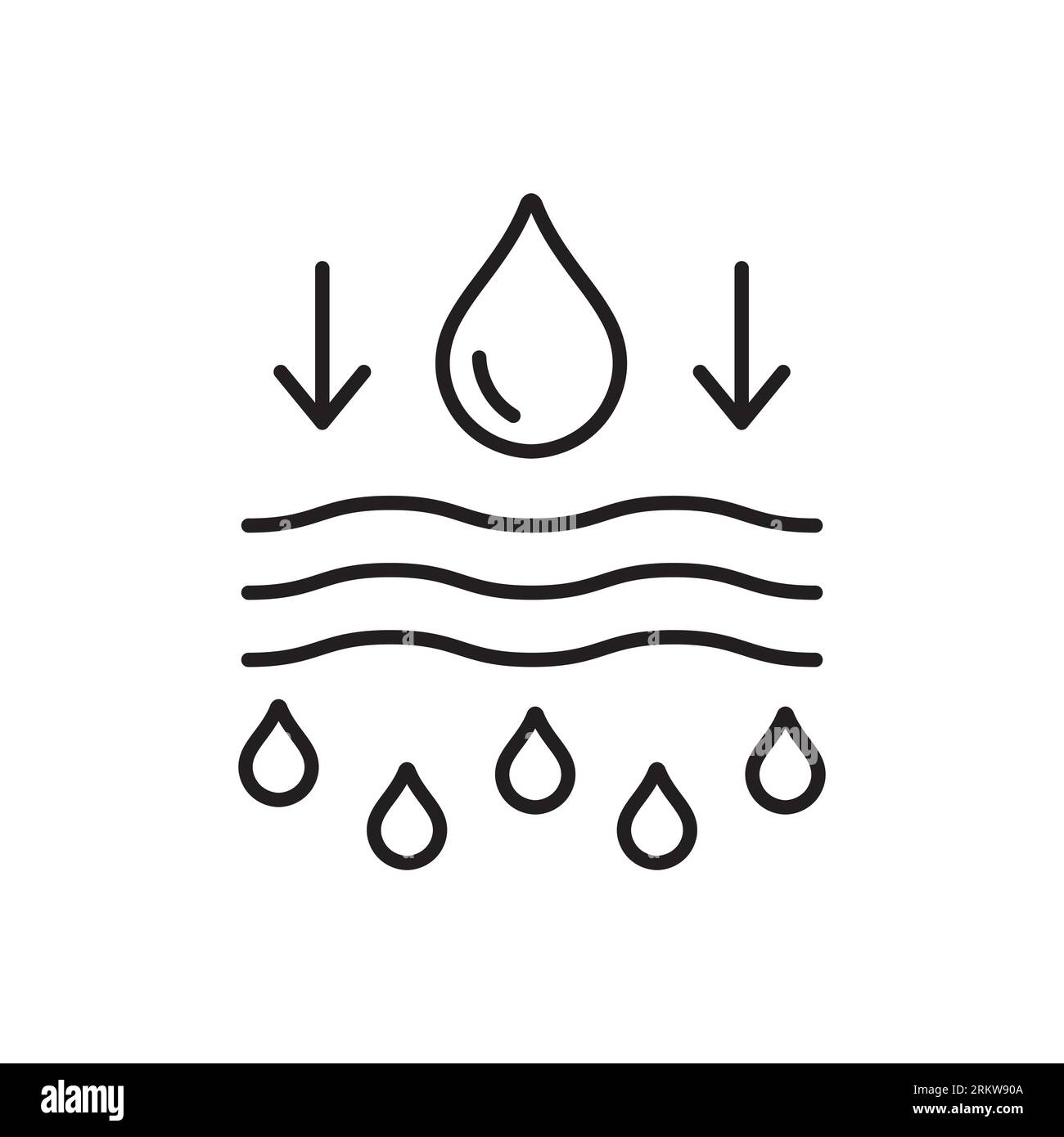 Moisture line icon, vector pictogram of moisturizing cream. Skincare illustration, sign for ...