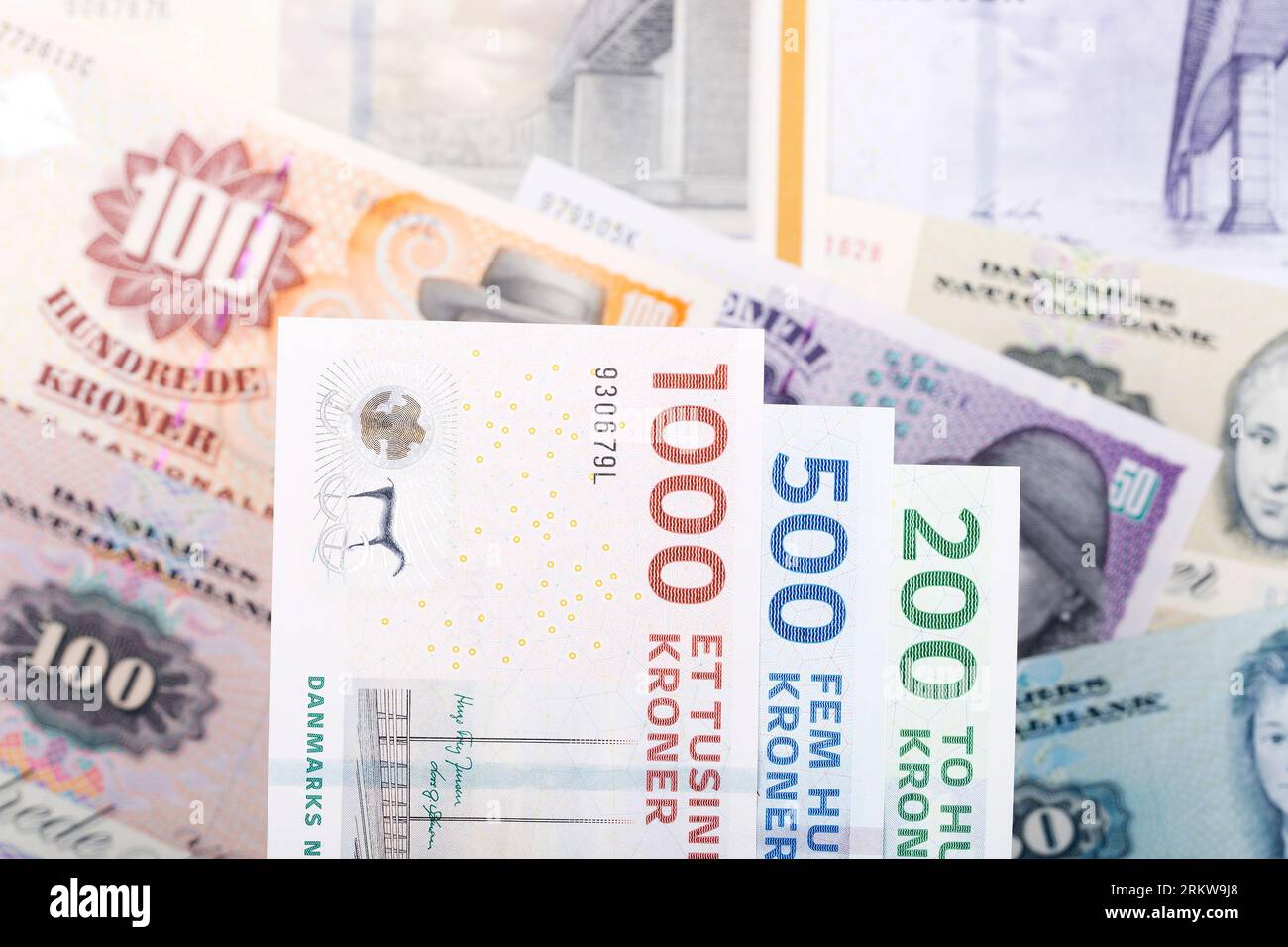 Danish money - krone a business background Stock Photo - Alamy
