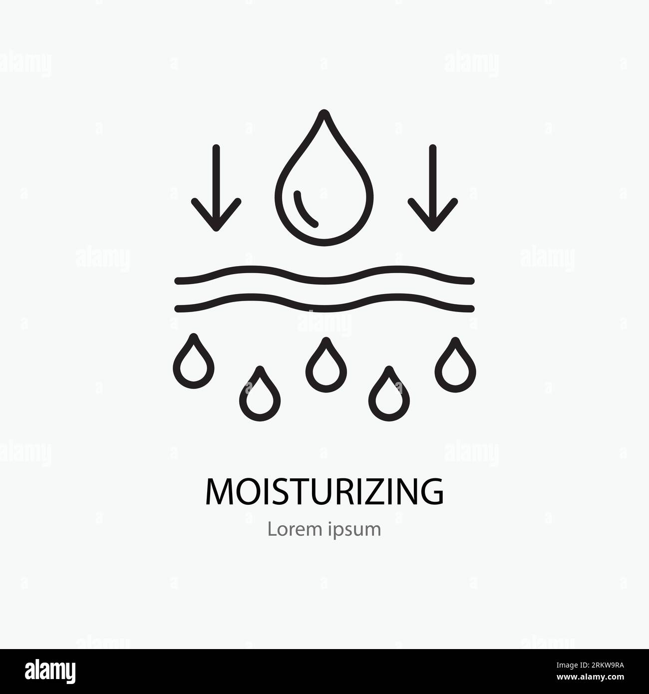 Moisture line icon, vector pictogram of moisturizing cream. Skincare illustration, sign for ...