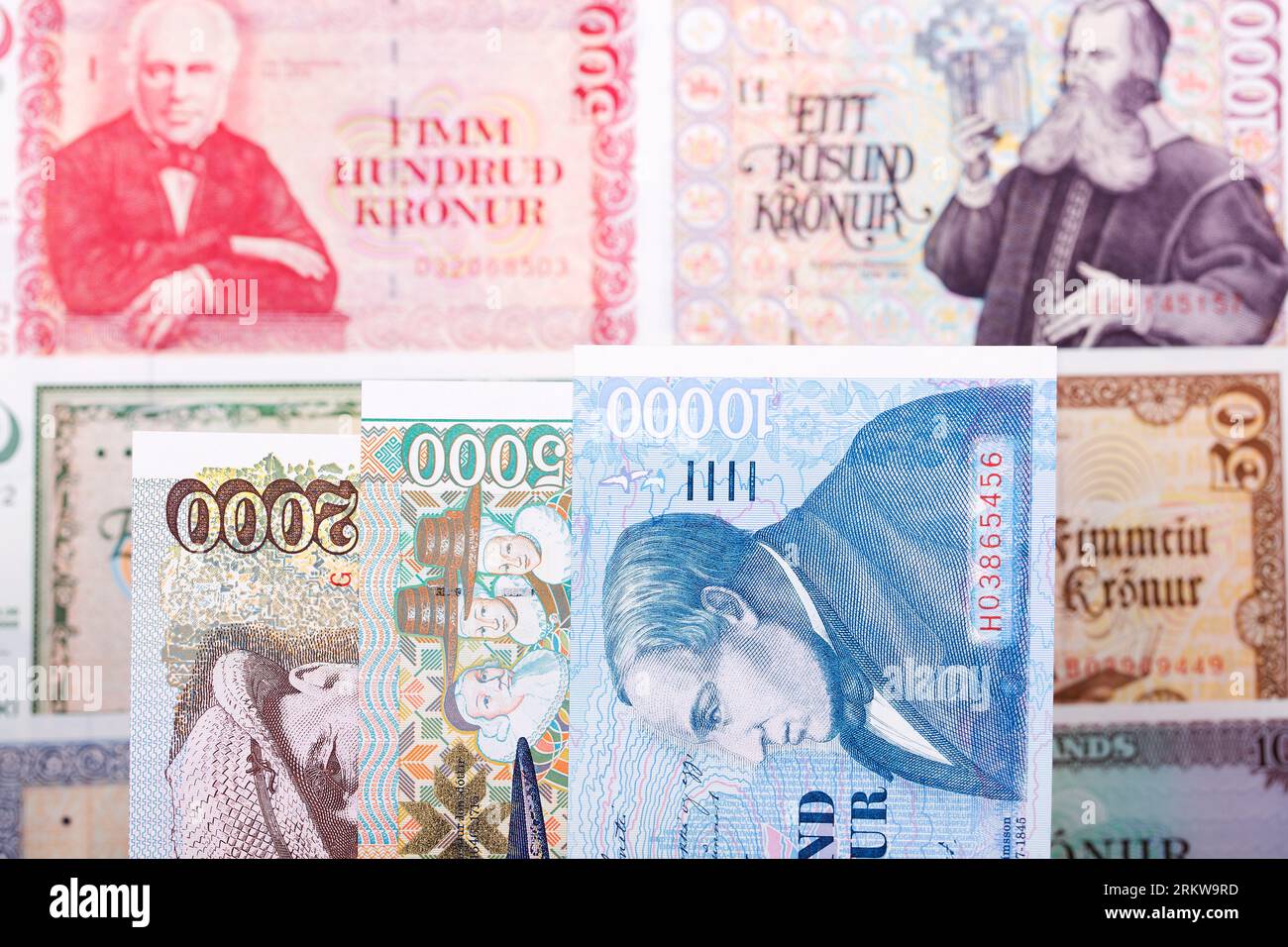 Icelandic money - krona a business background Stock Photo - Alamy