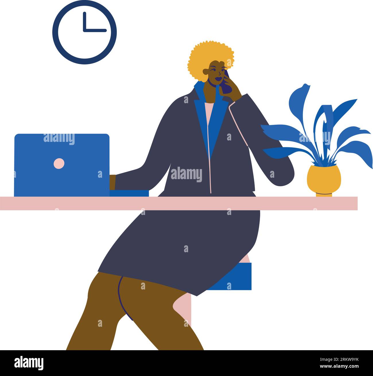 Business woman doing paper work isolated on white background Stock ...