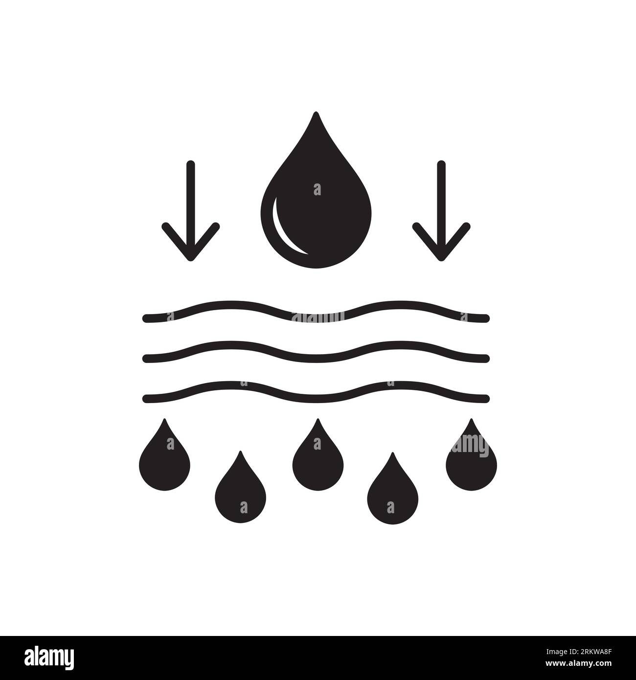 Moisture line icon, vector pictogram of moisturizing cream. Skincare illustration, sign for ...