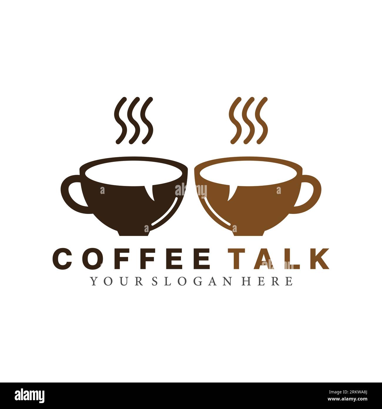 coffee talk chat cup logo vector icon illustration Stock Vector Image ...