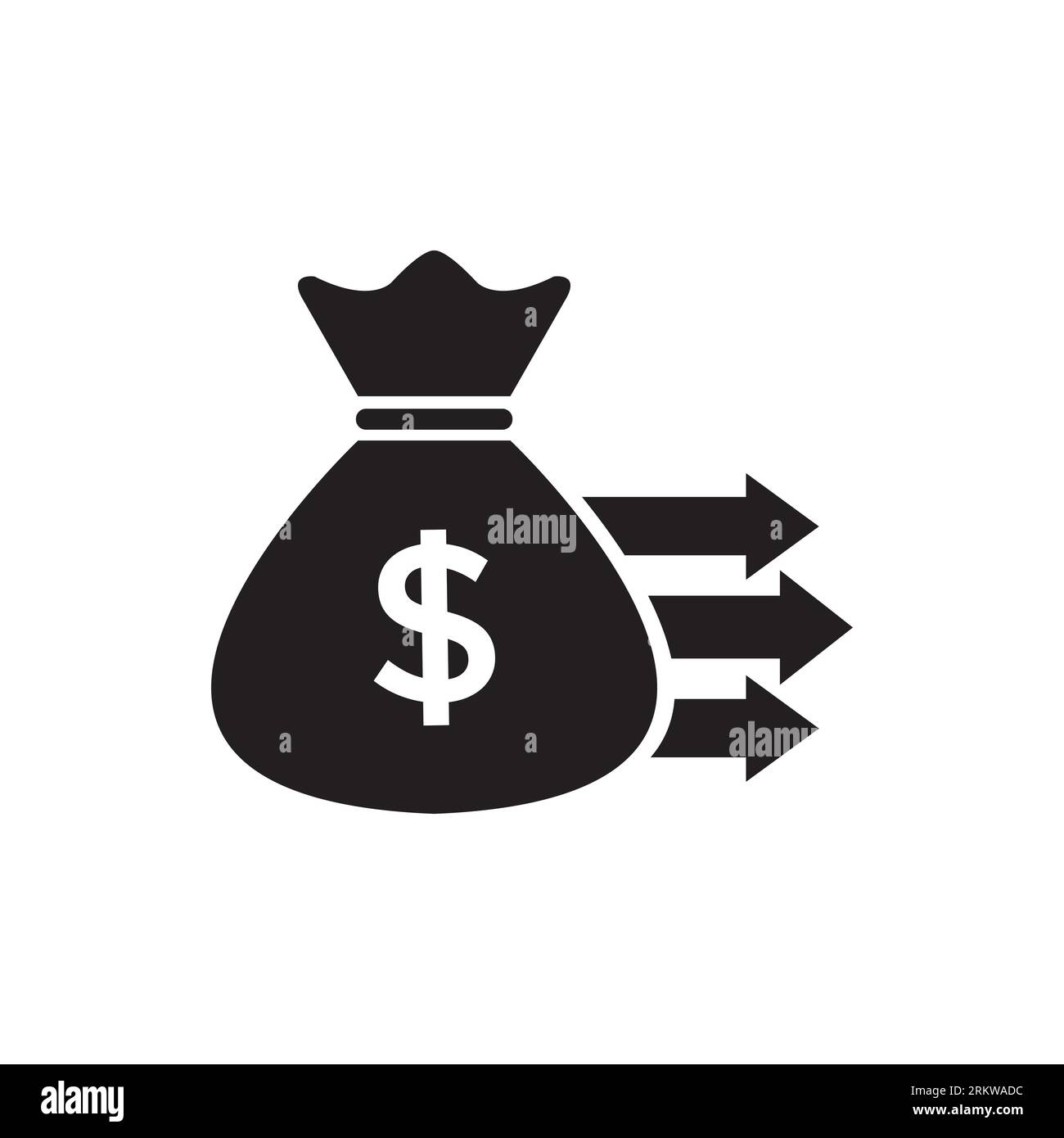 Lump sum payment icon with money bag on white Stock Vector Image & Art ...