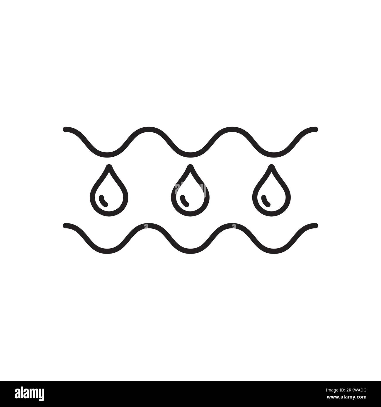 Moisture Skin Concept Line Icon. Moisturizing Face and Body Skin Linear Pictogram. Skin Layer ...