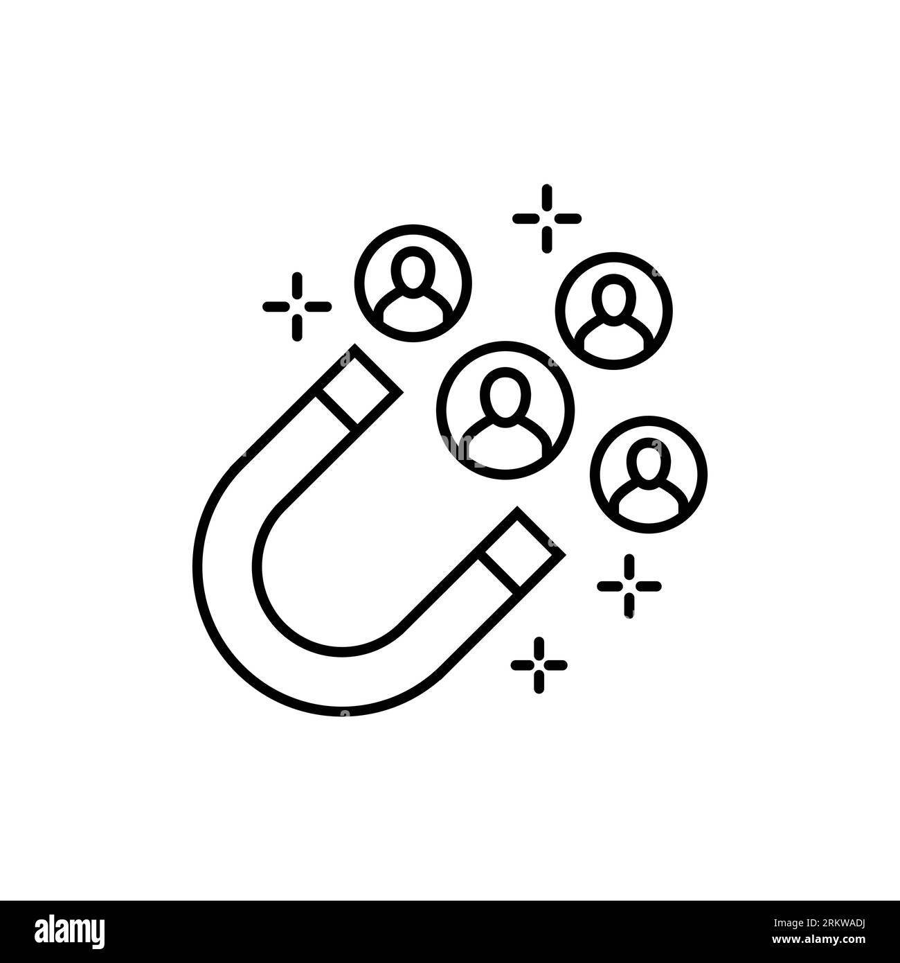 customer retention line icon with a magnet Stock Vector Image & Art - Alamy
