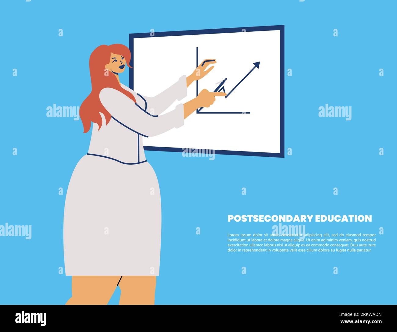 Post secondary teacher woman vector illustration for web design Stock ...