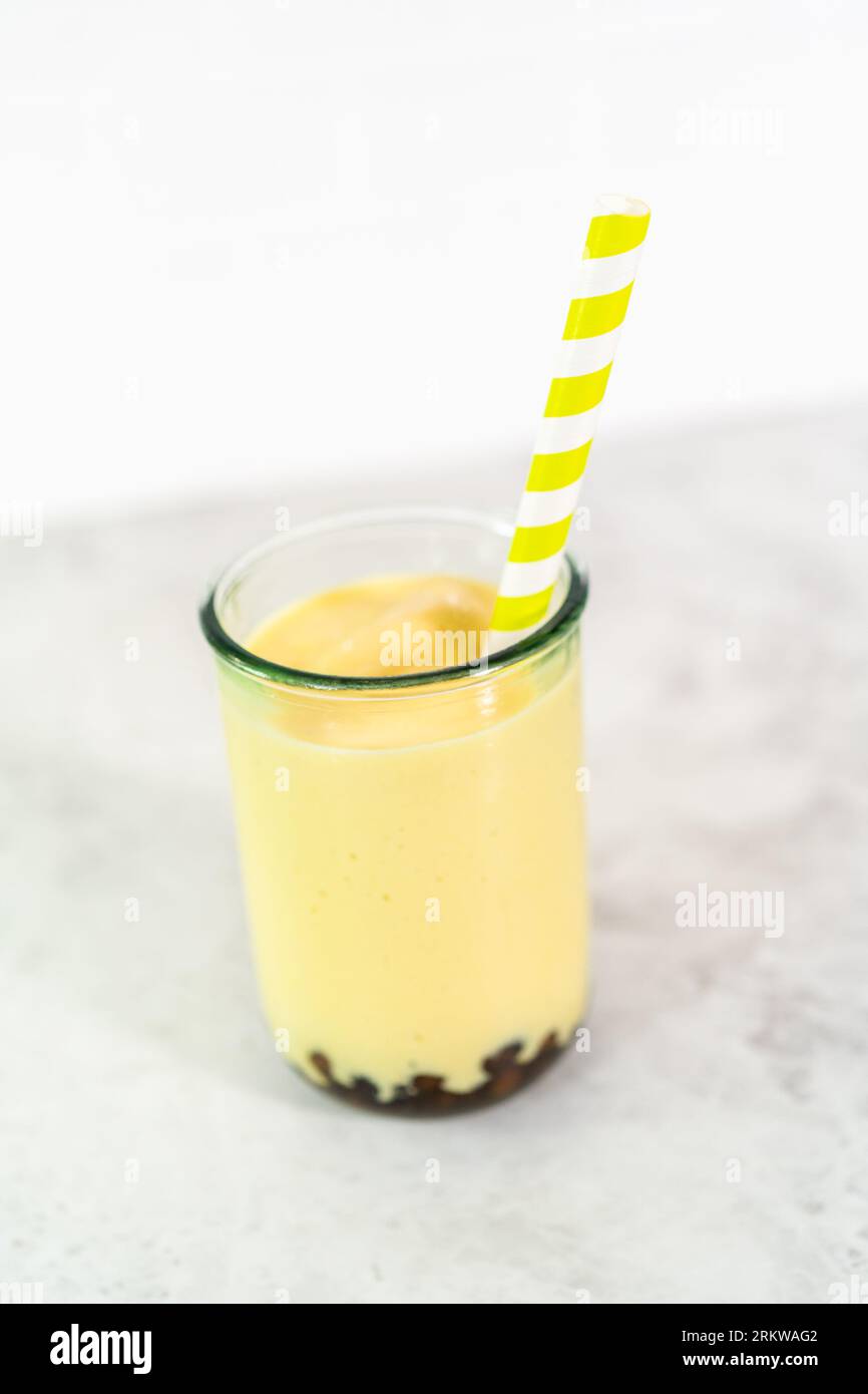 Mango boba smoothie Stock Photo - Alamy